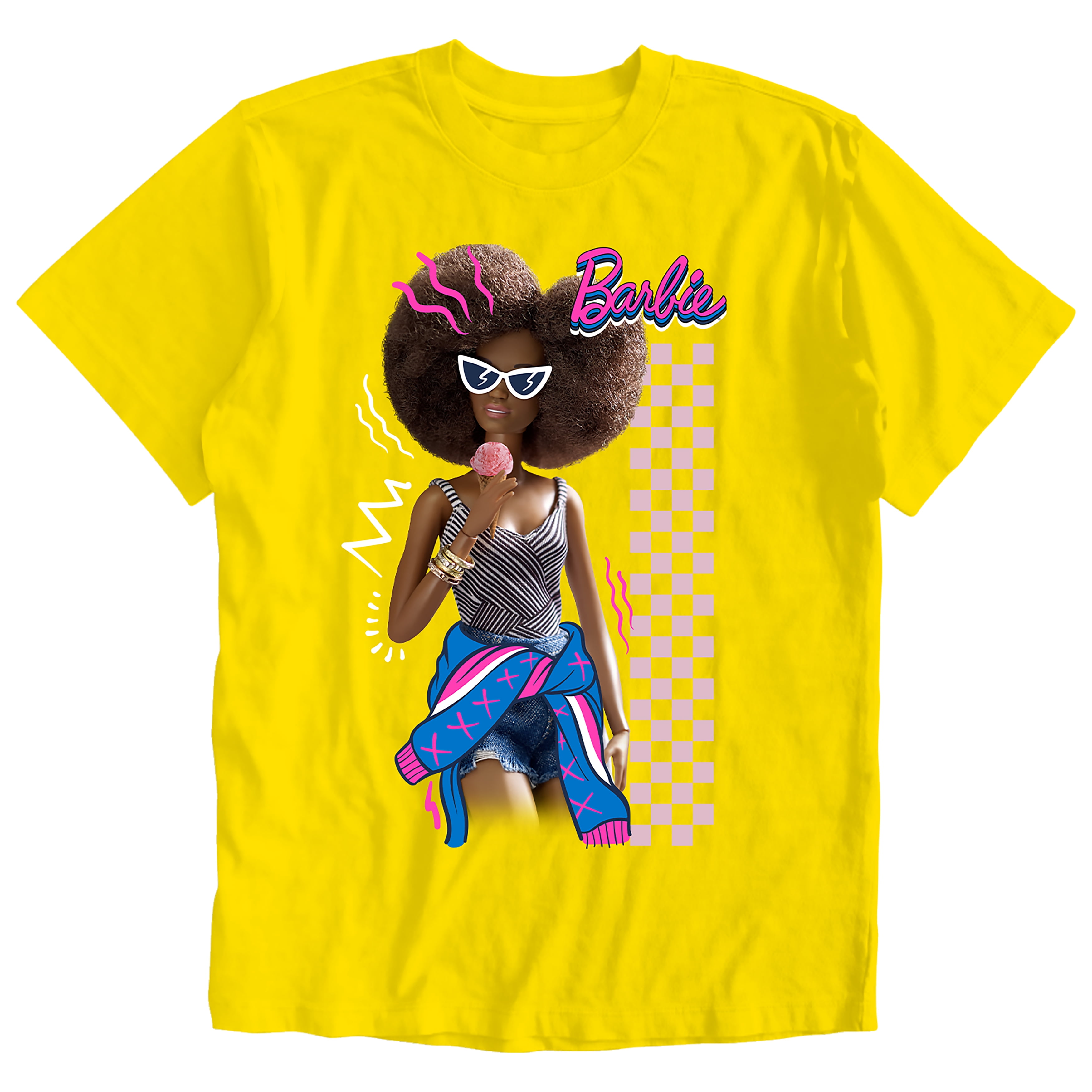 Barbie Ice Cream Mens and Womens Short Sleeve T-Shirt (Light Yellow, S ...