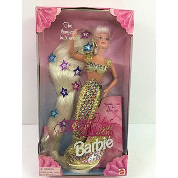 Sparkling Barbie Jewel Hair Mermaid Doll with Styling Stars - Walmart.com