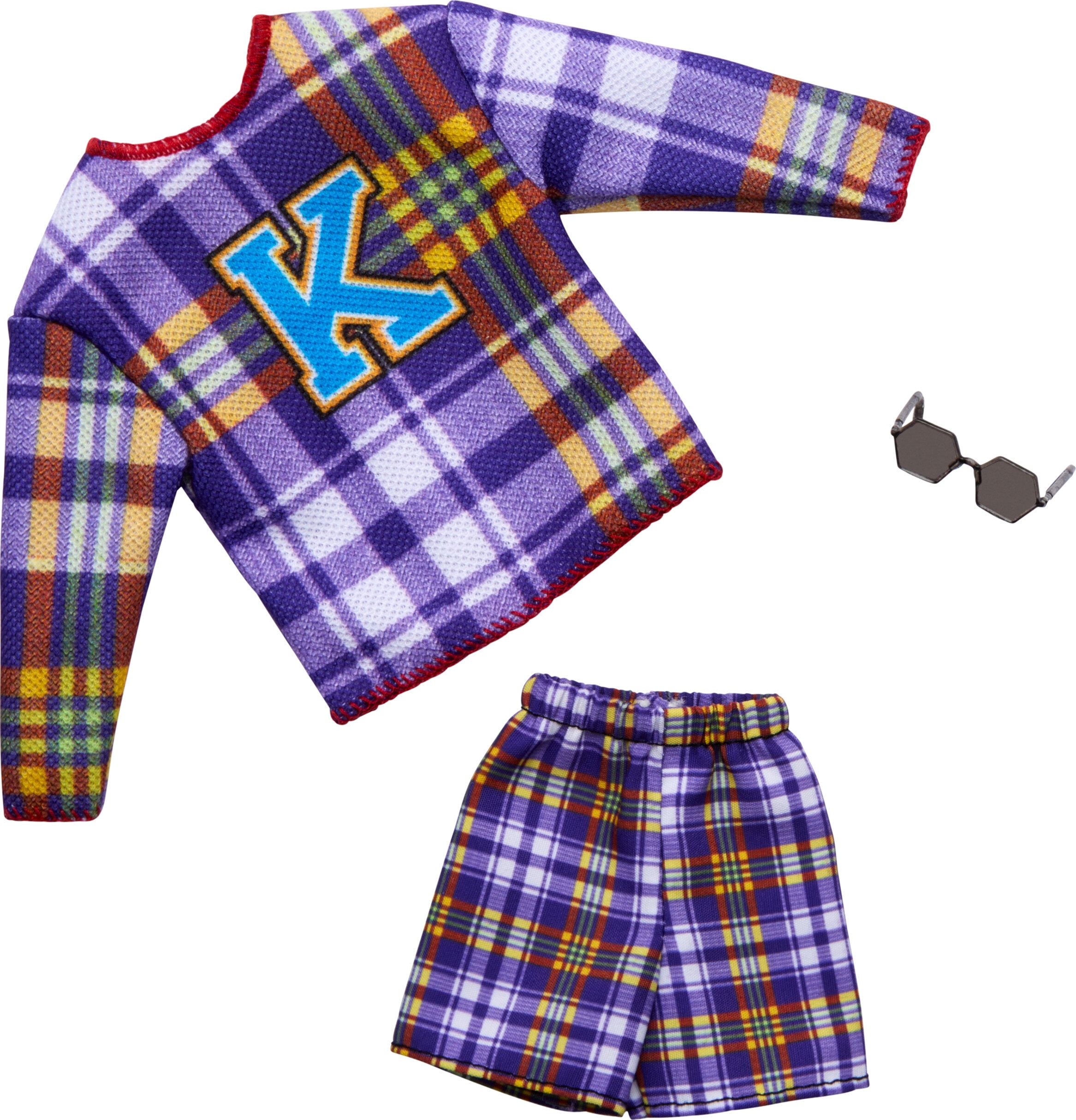 Barbie Ken Doll Clothing Fashion Pack with Plaid Outfit and Sunglasses ...