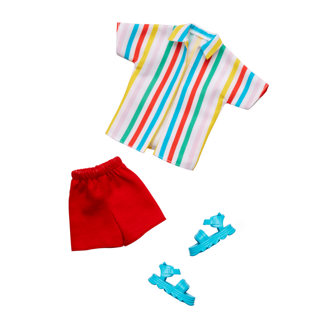 Barbie Ken Doll Clothing, Ken Fashion Pack with Striped Shirt, Red ...