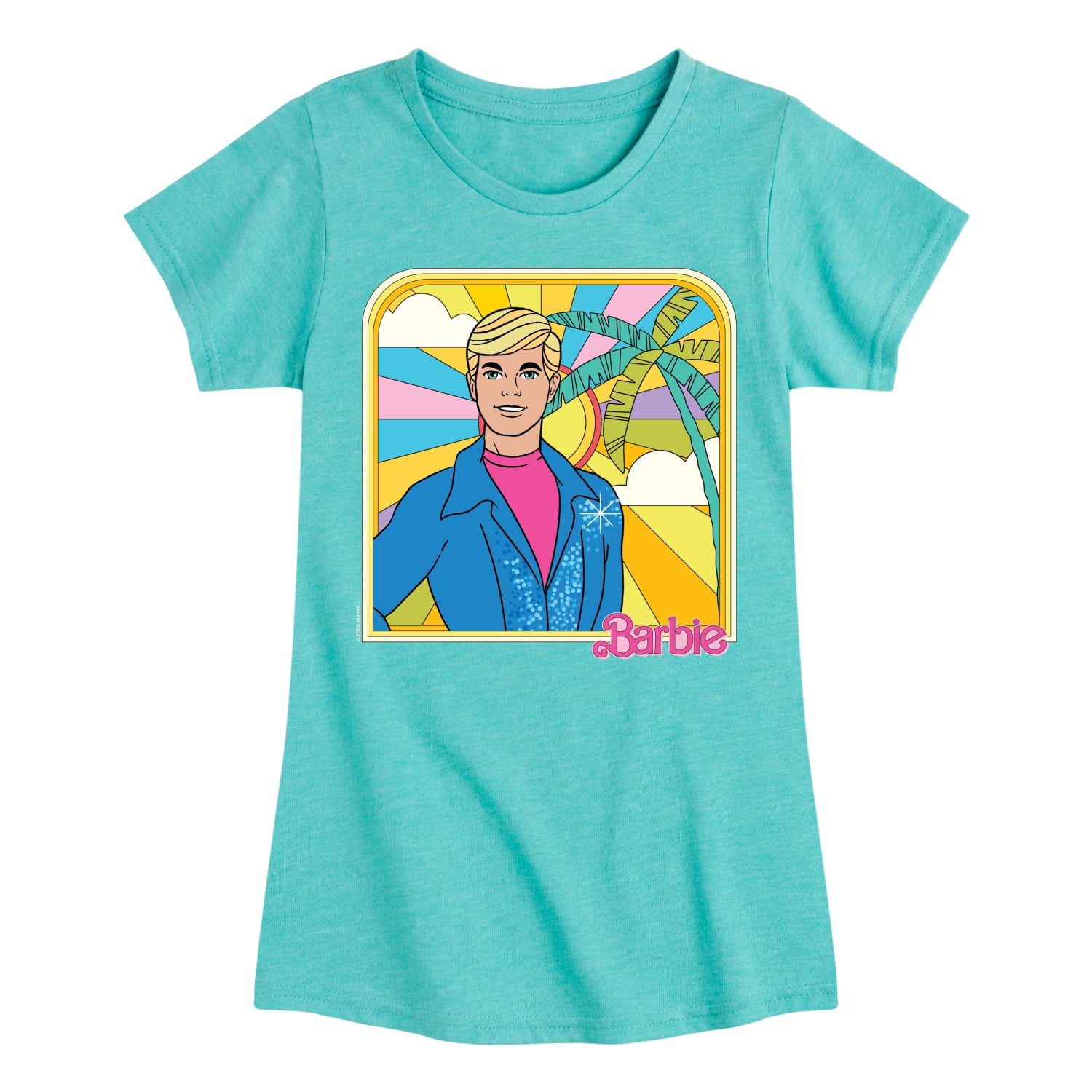 Barbie - Ken In Malibu - Girls Fitted Short Sleeve Graphic T-Shirt ...
