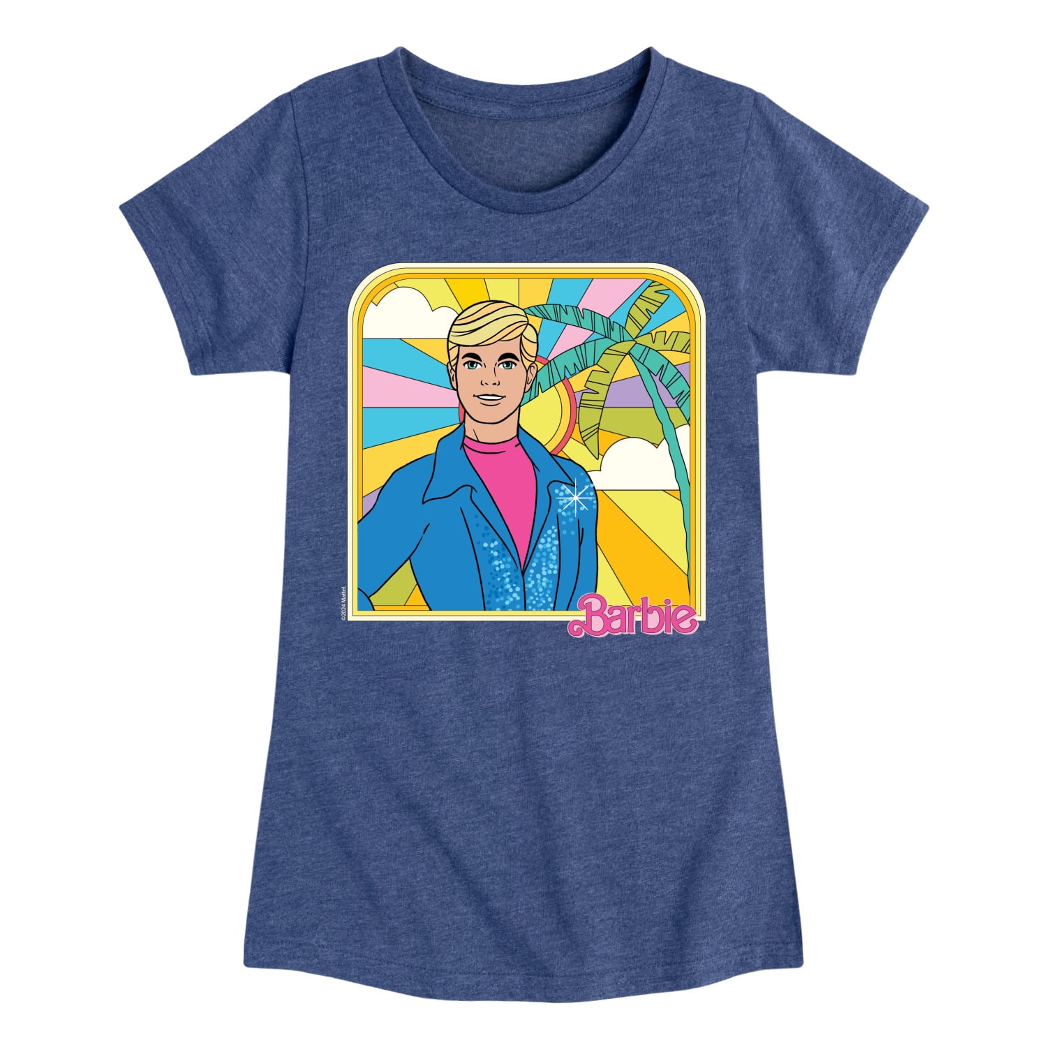 Barbie - Ken In Malibu - Girls Fitted Short Sleeve Graphic T-Shirt ...