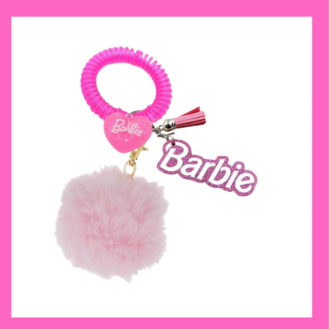 Barbie Keychain Glitter Pink,Barbie and Plus Barbie,Key Chain - Walmart.com