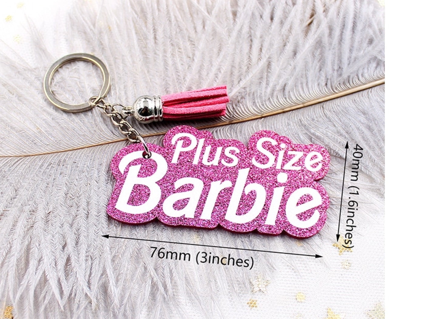 Barbie Keychain Glitter Pink,Barbie and Plus Barbie,Key Chain - Walmart.com