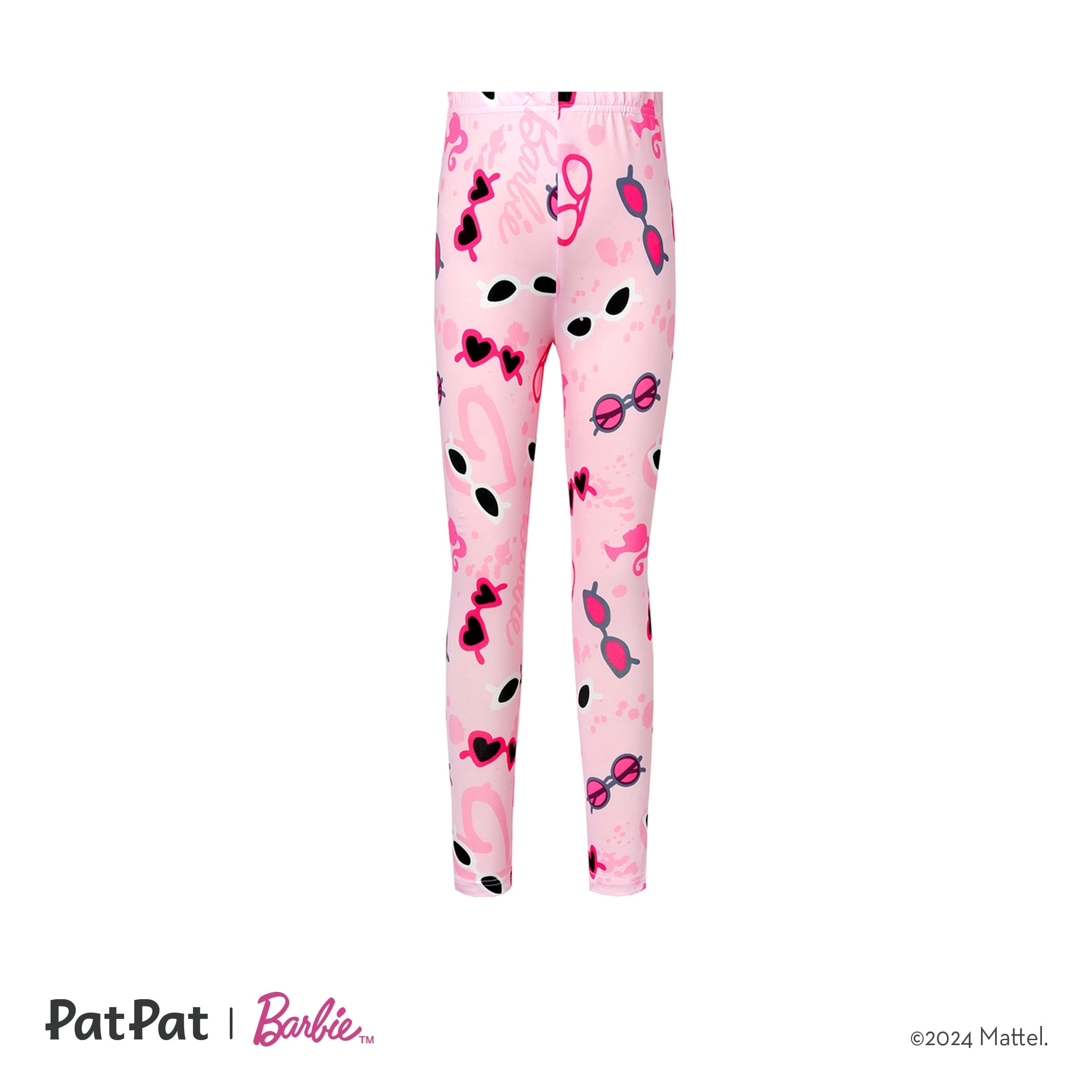Barbie Kid Girls Active Leggings Glasses Allover Print Elasticized ...
