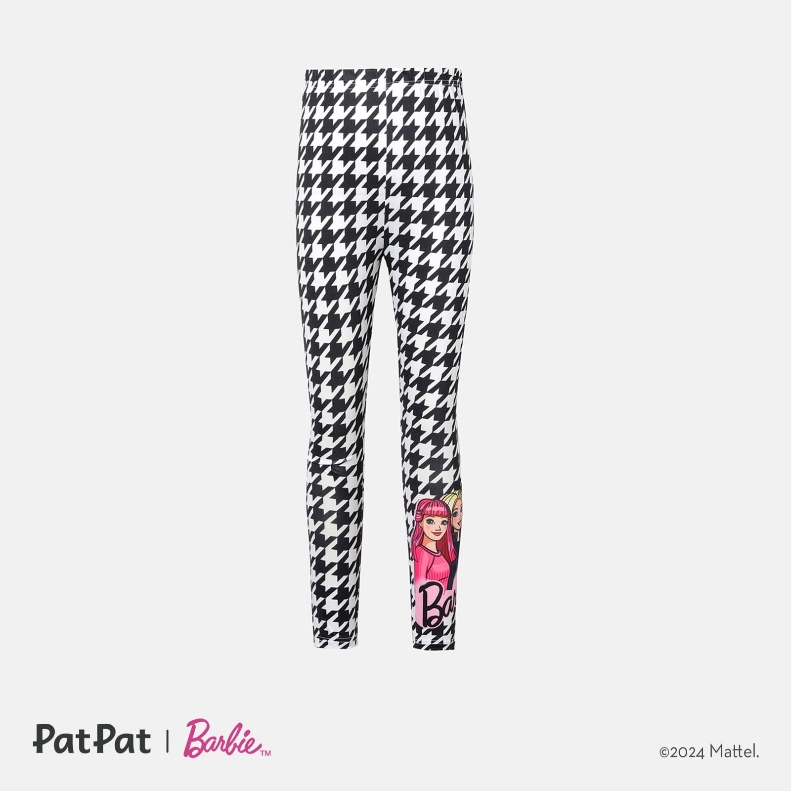 Barbie Kid Girls Active Leggings Houndstooth Elasticized Pants Sizes 6 ...