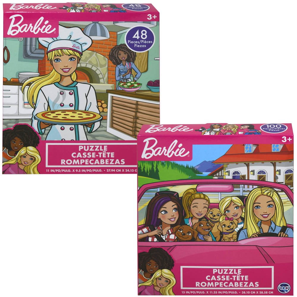 Barbie Kids Premiere Puzzles Game: 2 Assorted 1x48/1x100 Pieces for ...