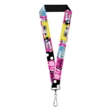 Barbie Lanyard, Barbie Accessory Icons Collage Multi Color, Elastic ...