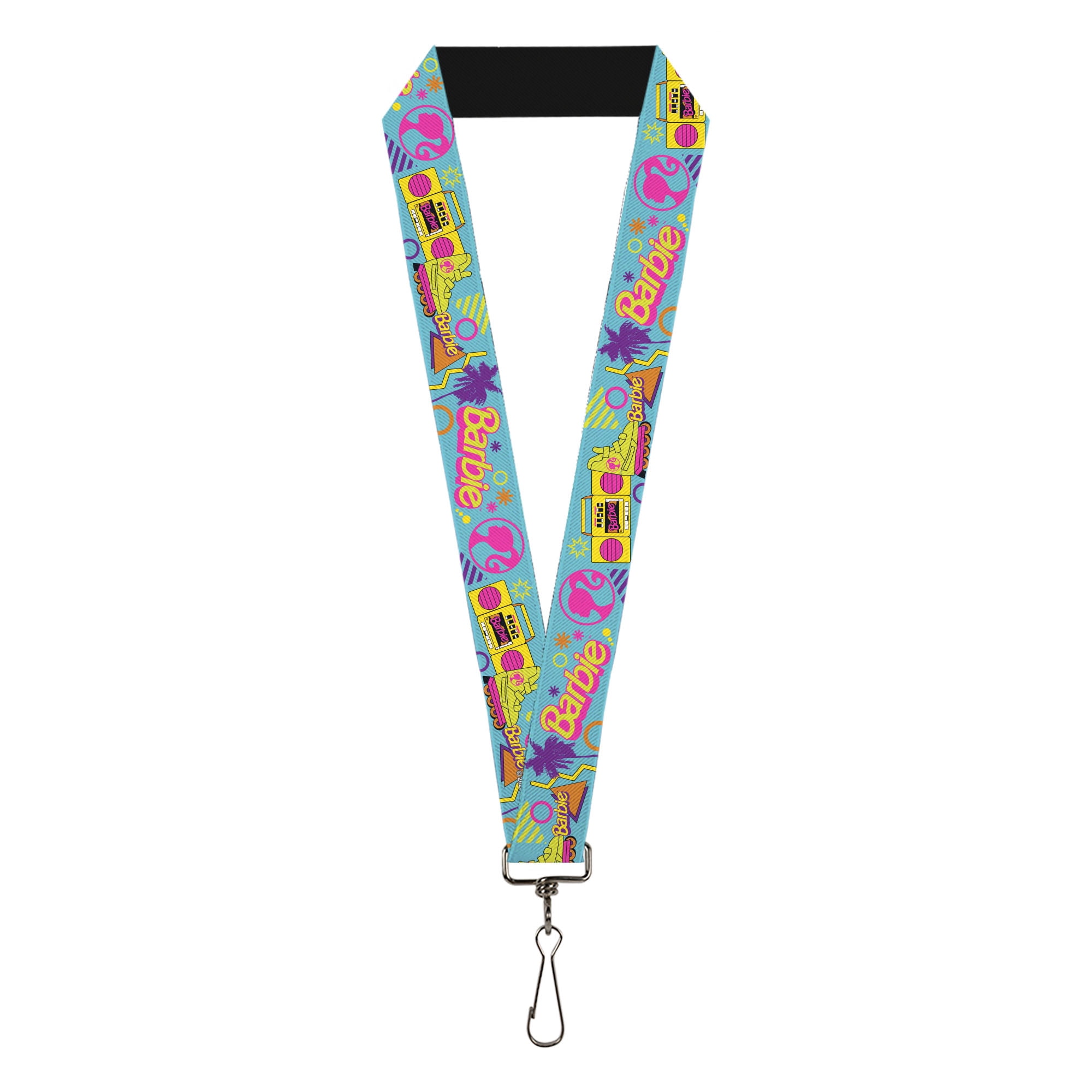 Barbie Lanyard, Barbie Eighties Icons Bright Blue Multi Color, Elastic ...