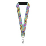 Barbie Lanyard, Barbie Eighties Icons Bright Blue Multi Color, Elastic ...