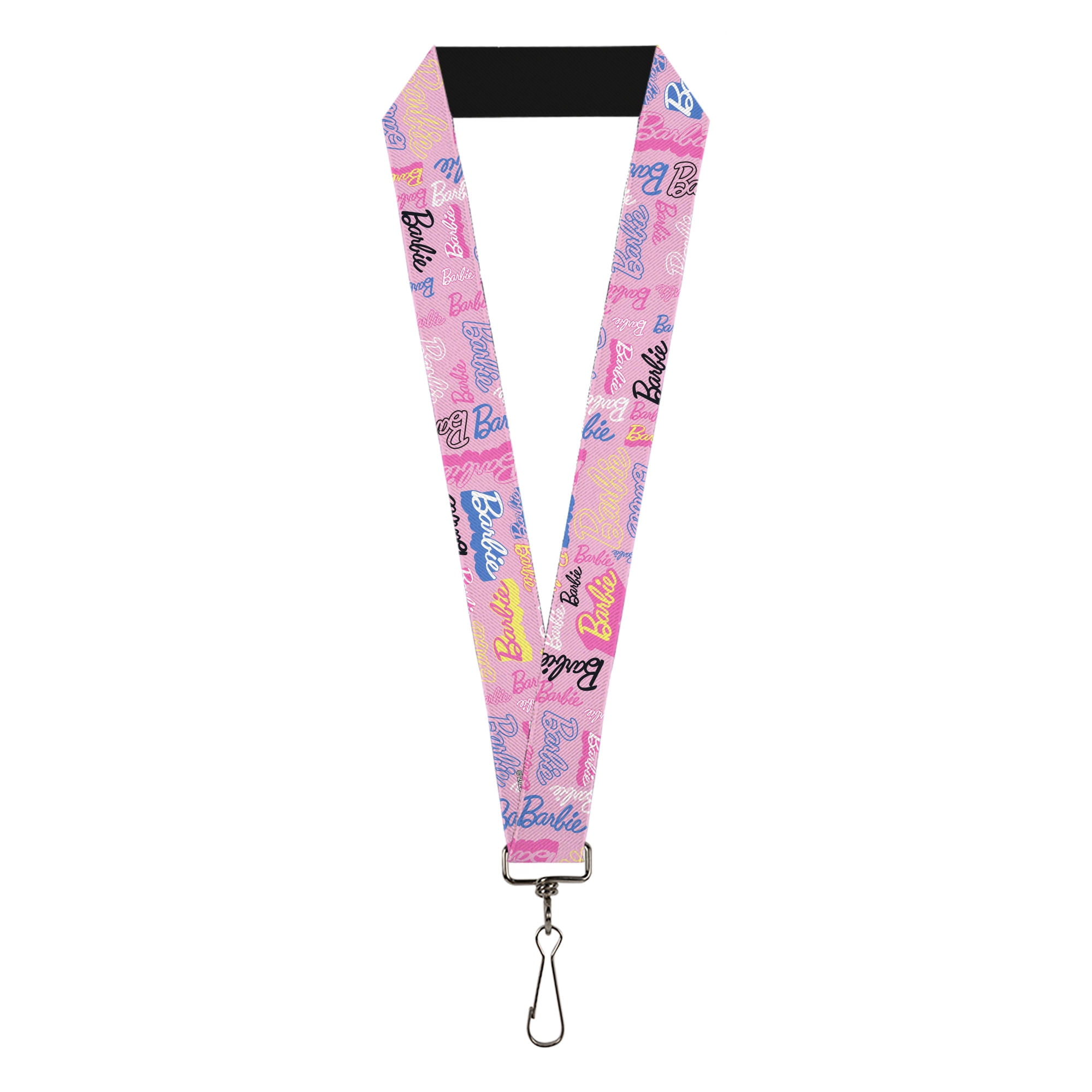 Barbie Lanyard, Barbie Script Signature Collage Pink Multi Color ...