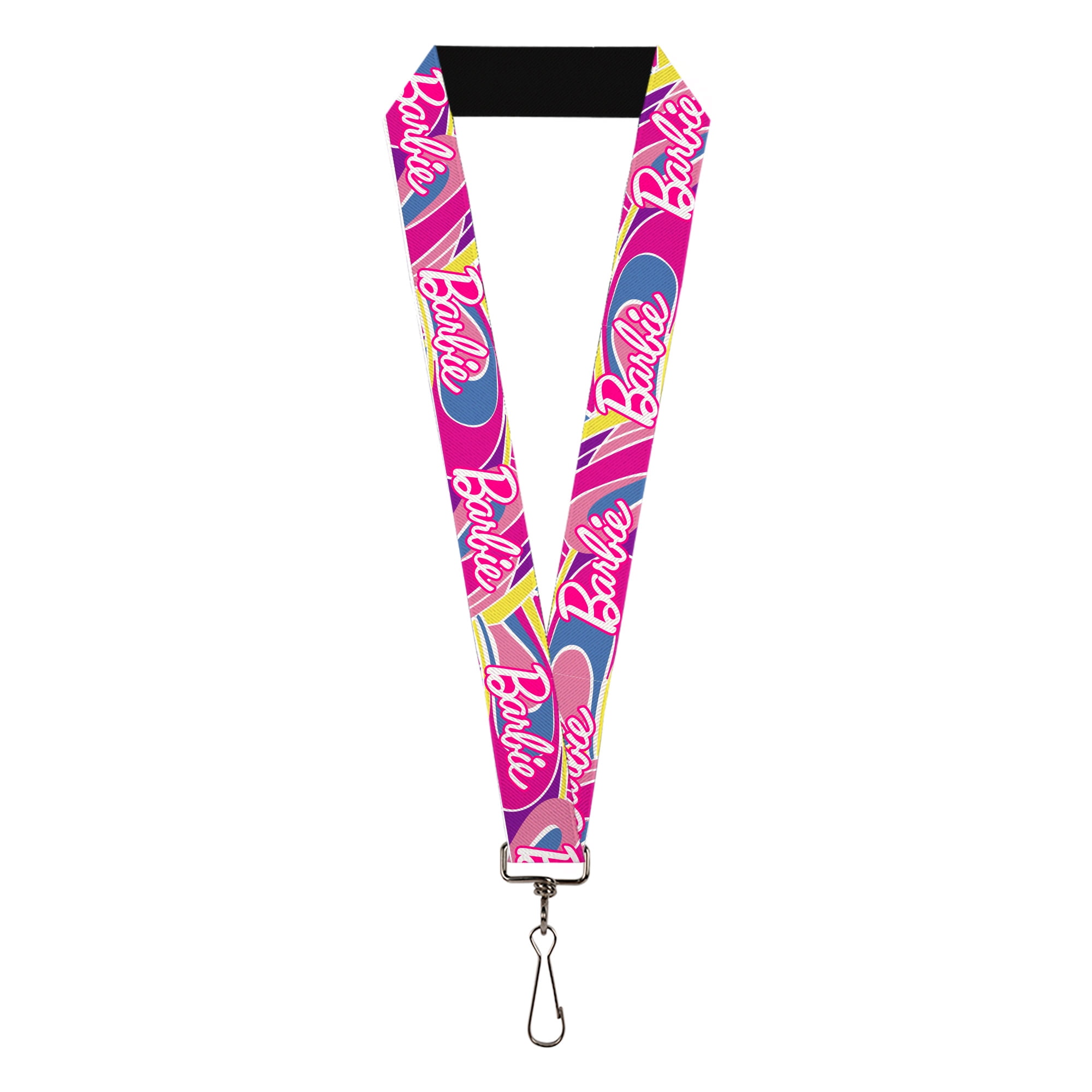 Barbie Lanyard, Barbie Script Signature Logo Abstract Multi Color White ...