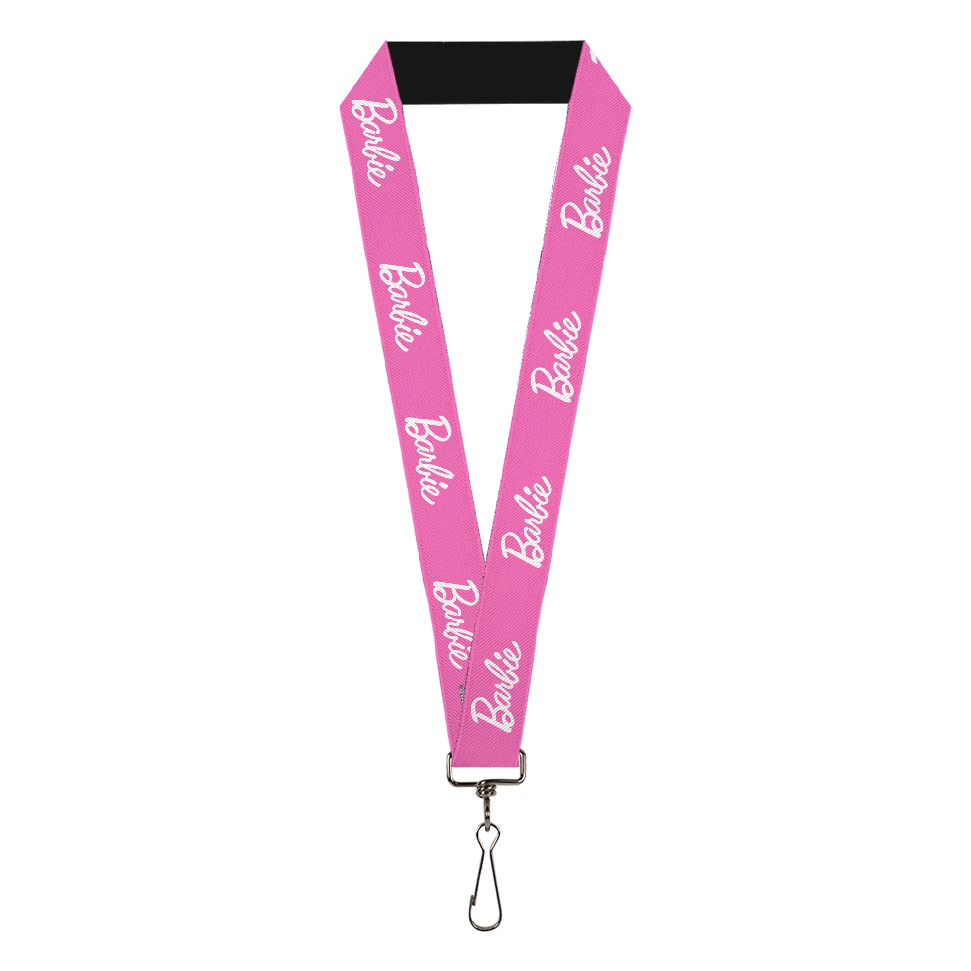 Barbie Lanyard, Barbie Script Signature Logo Pink White, Elastic ...