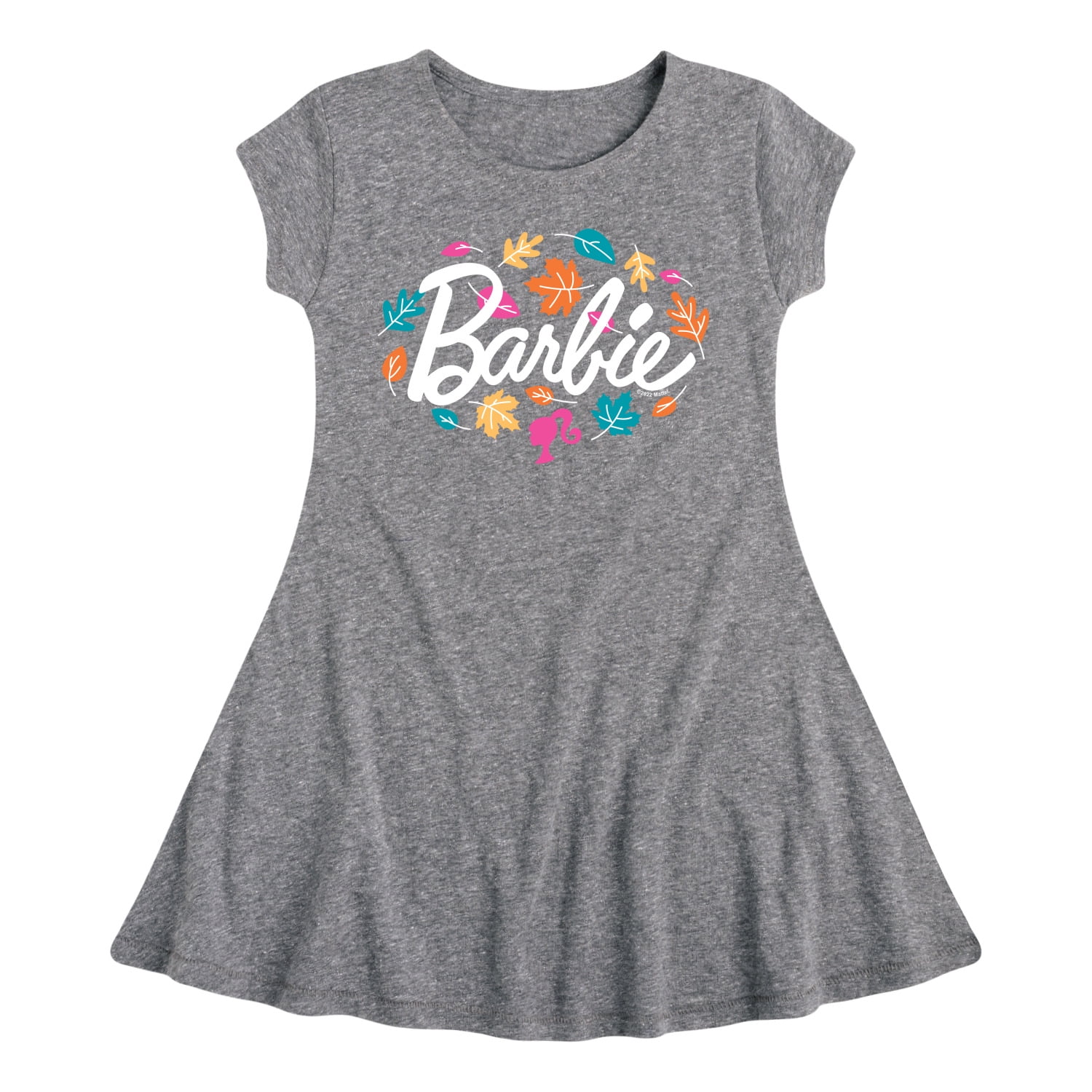 Barbie - Leaves Swirling - Toddler And Youth Girls Fit And Flare Dress ...