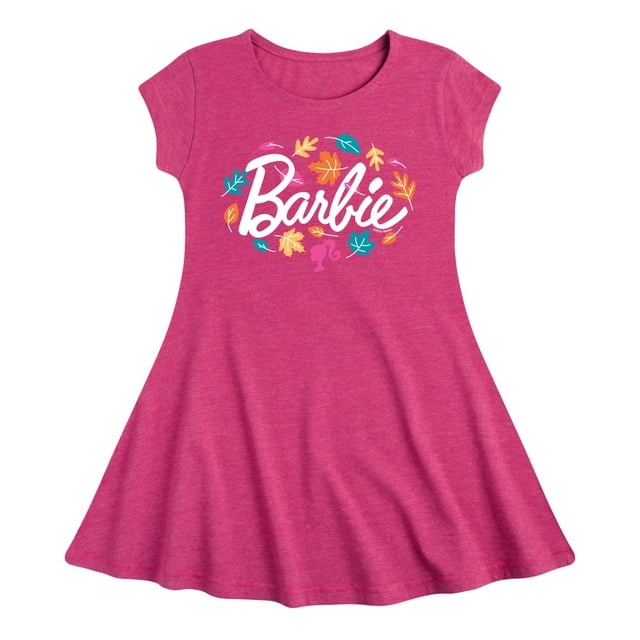 Barbie - Leaves Swirling - Toddler And Youth Girls Fit And Flare Dress ...