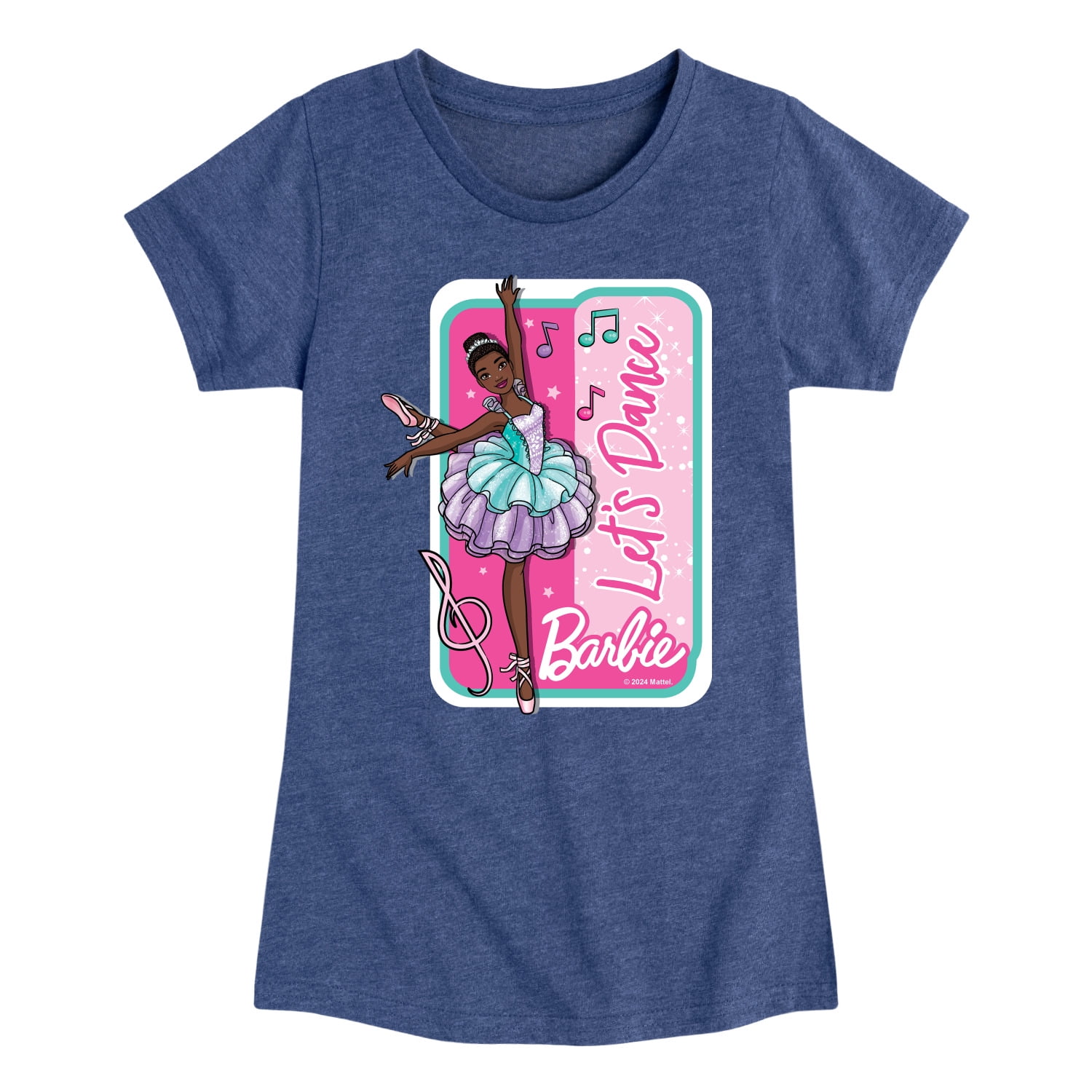 Barbie - Lets Dance - Girls Fitted Short Sleeve Graphic T-Shirt ...