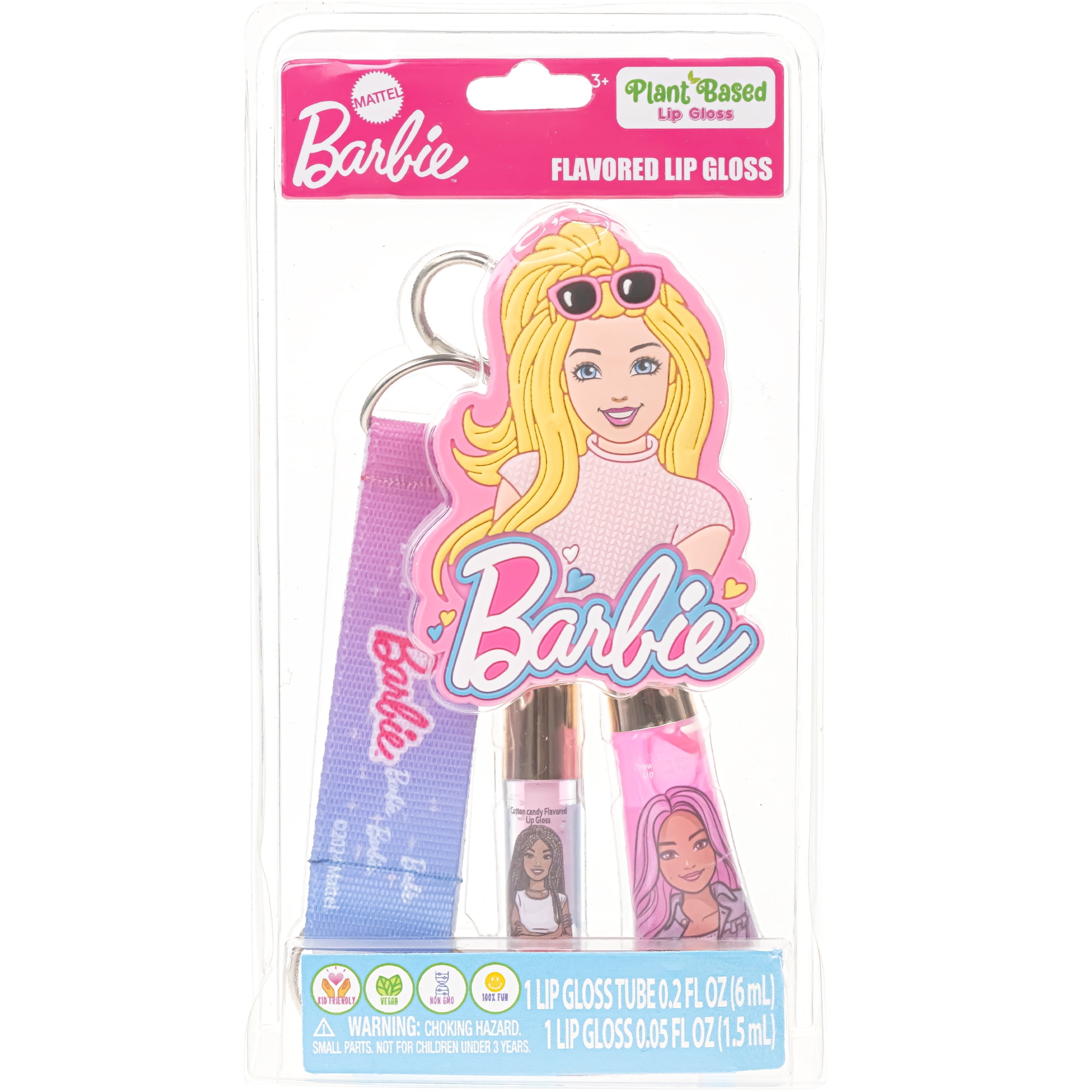 Barbie Lip Gloss Set with Keychain, Multi-Color, One Size, for Child ...