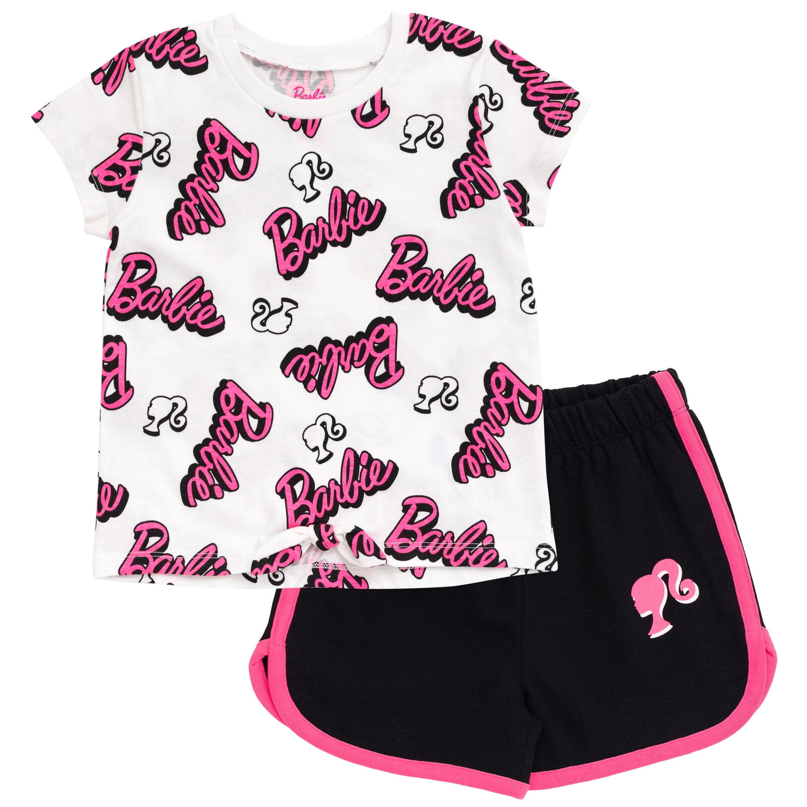 Barbie Little Girls T-Shirt and Active Dolphin Shorts Outfit Set ...