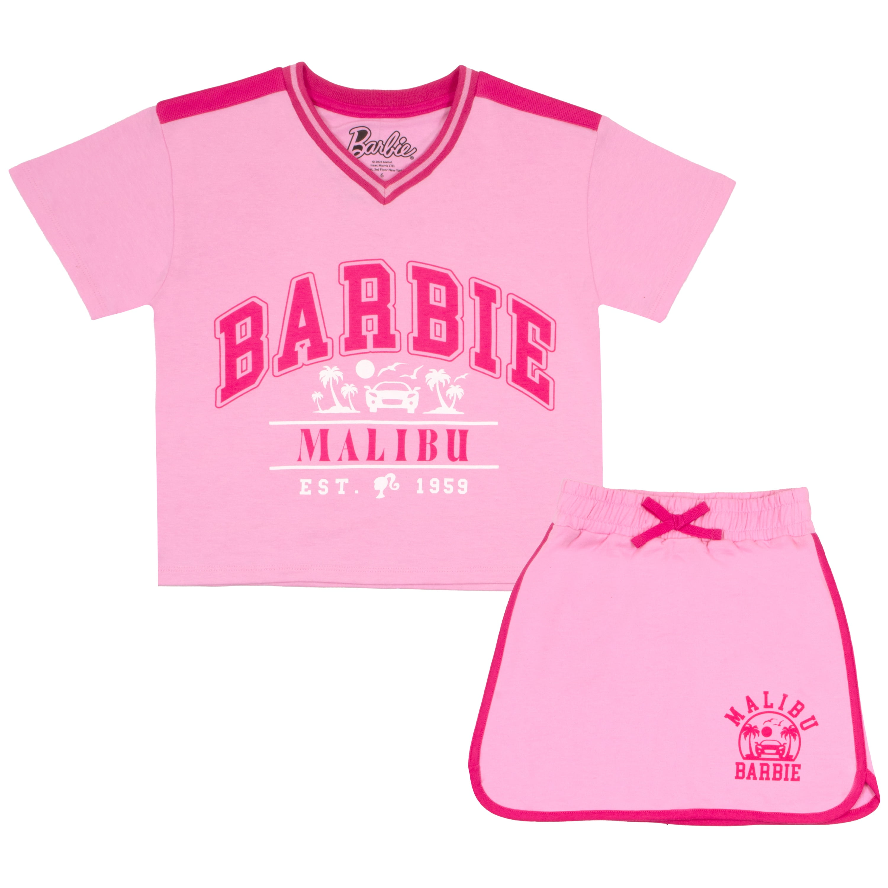 Barbie Little Girls Skort Set Short Sleeve Shirt and Skort Girls ...