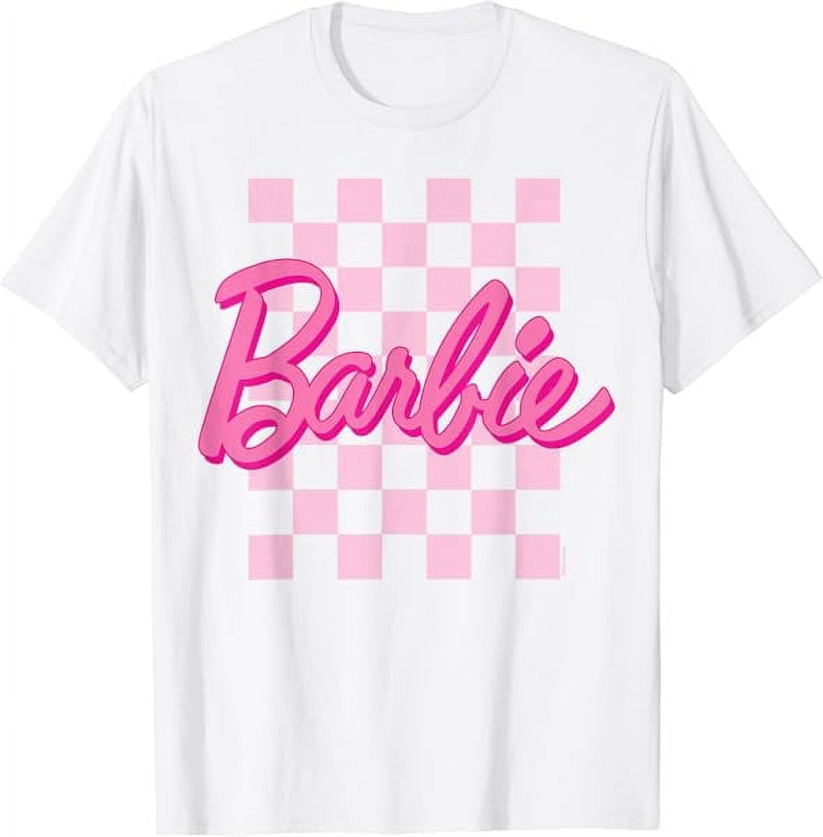 Barbie Logo Checkered Background T-Shirt - Walmart.com