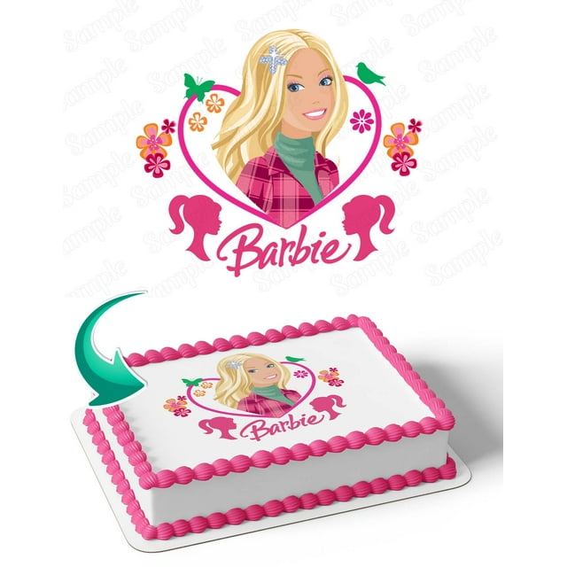 Barbie Logo Deco Cake Wrap Edible Image Cake Topper Personalized ...