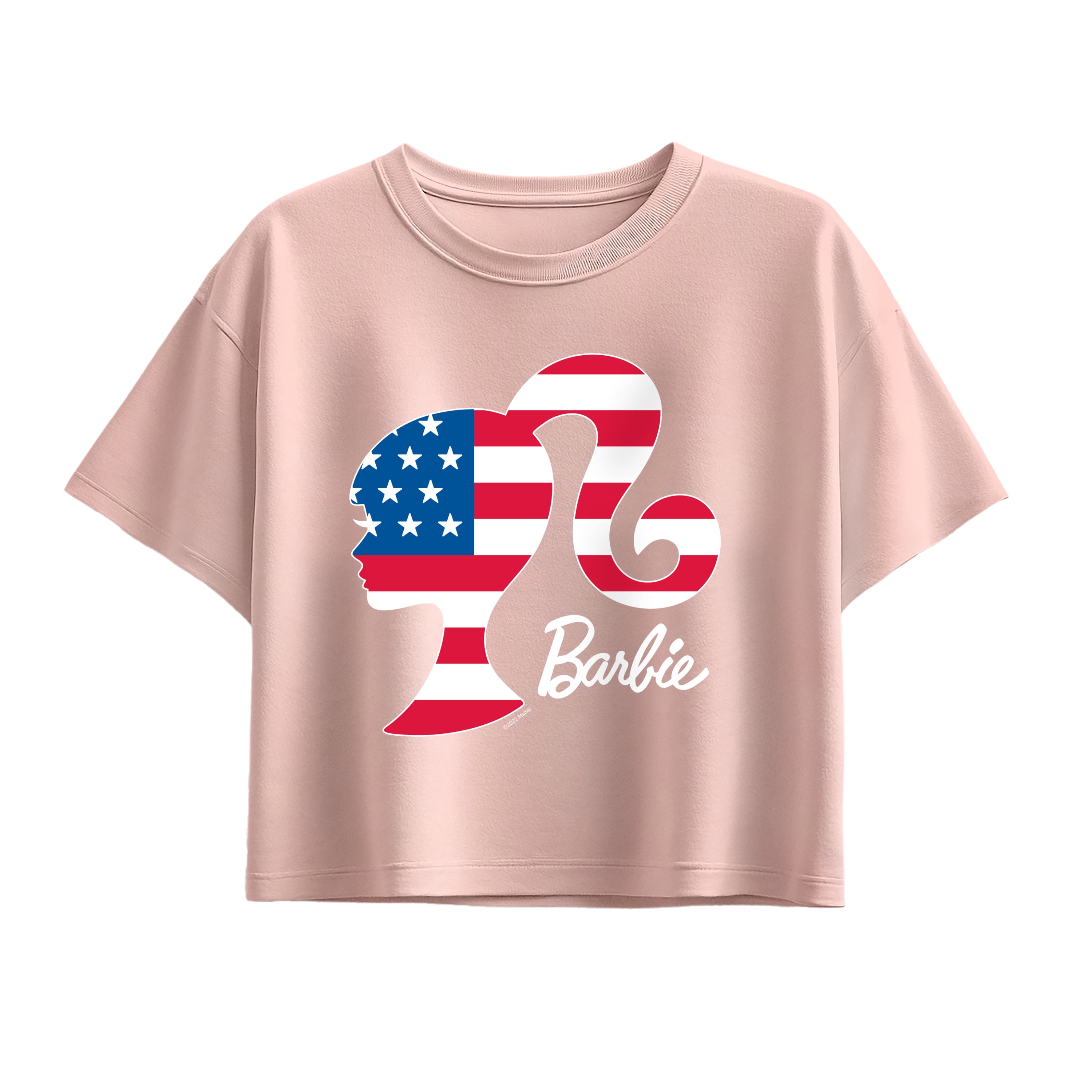 Barbie - Logo Flag Fill - Youth Girls Boxy T-Shirt - Walmart.com