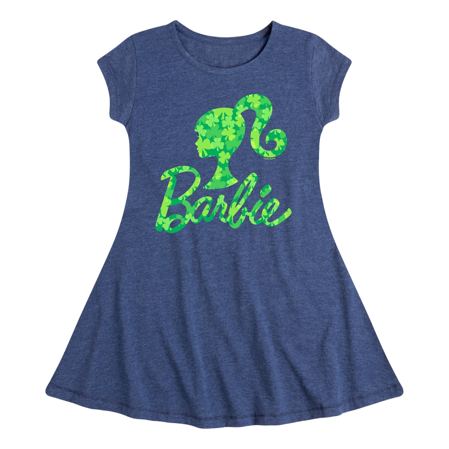 Barbie - Logo Shamrock Pattern - Toddler And Youth Girls Fit And Flare ...