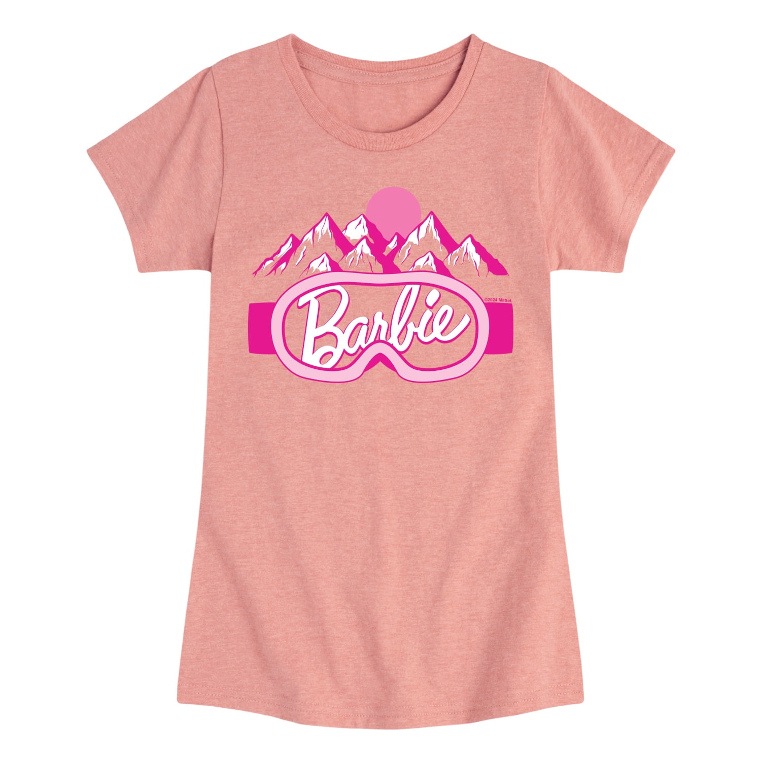 Barbie - Logo Ski Goggles - Toddler And Youth Girls Fitted Short Sleeve ...