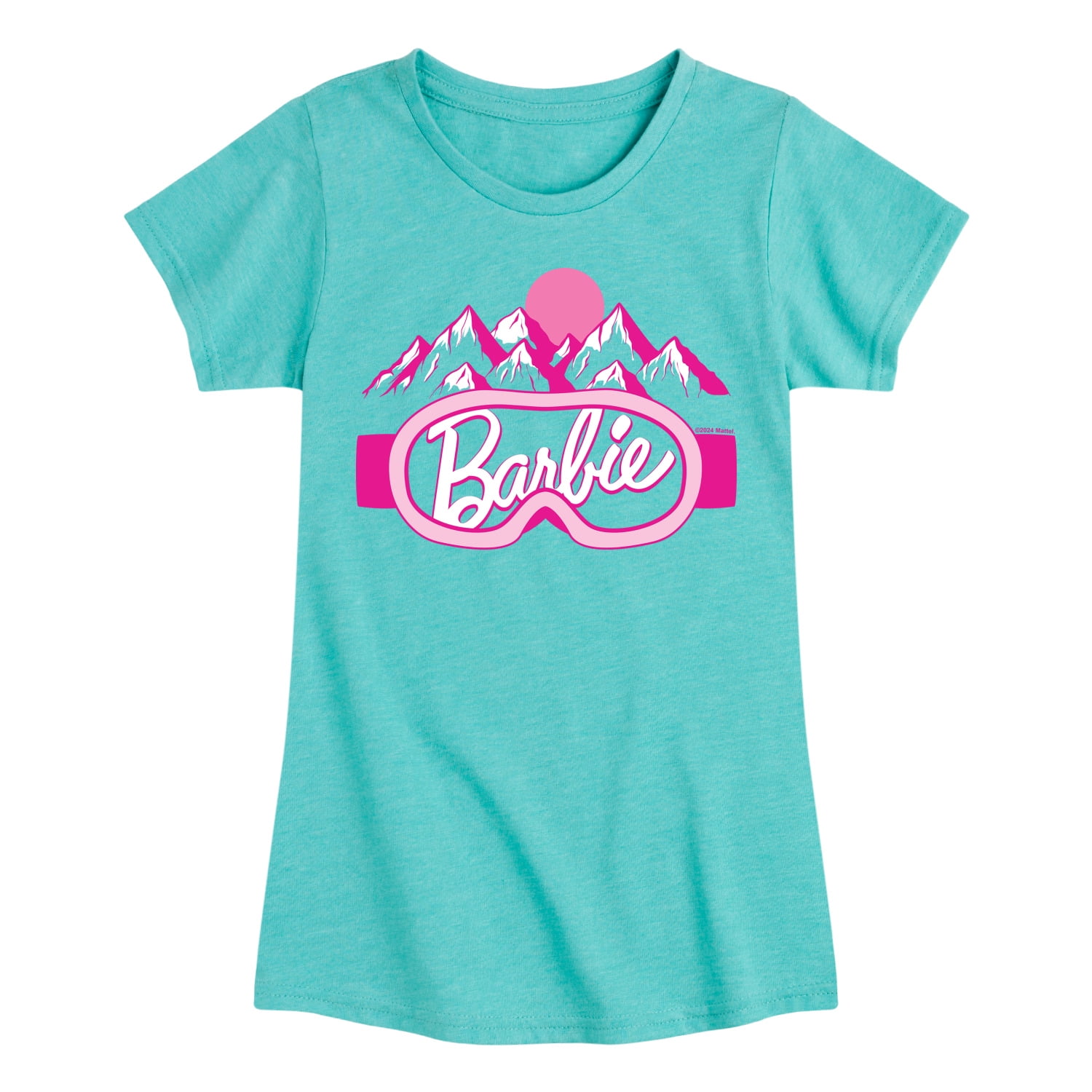 Barbie - Logo Ski Goggles - Toddler And Youth Girls Fitted Short Sleeve ...