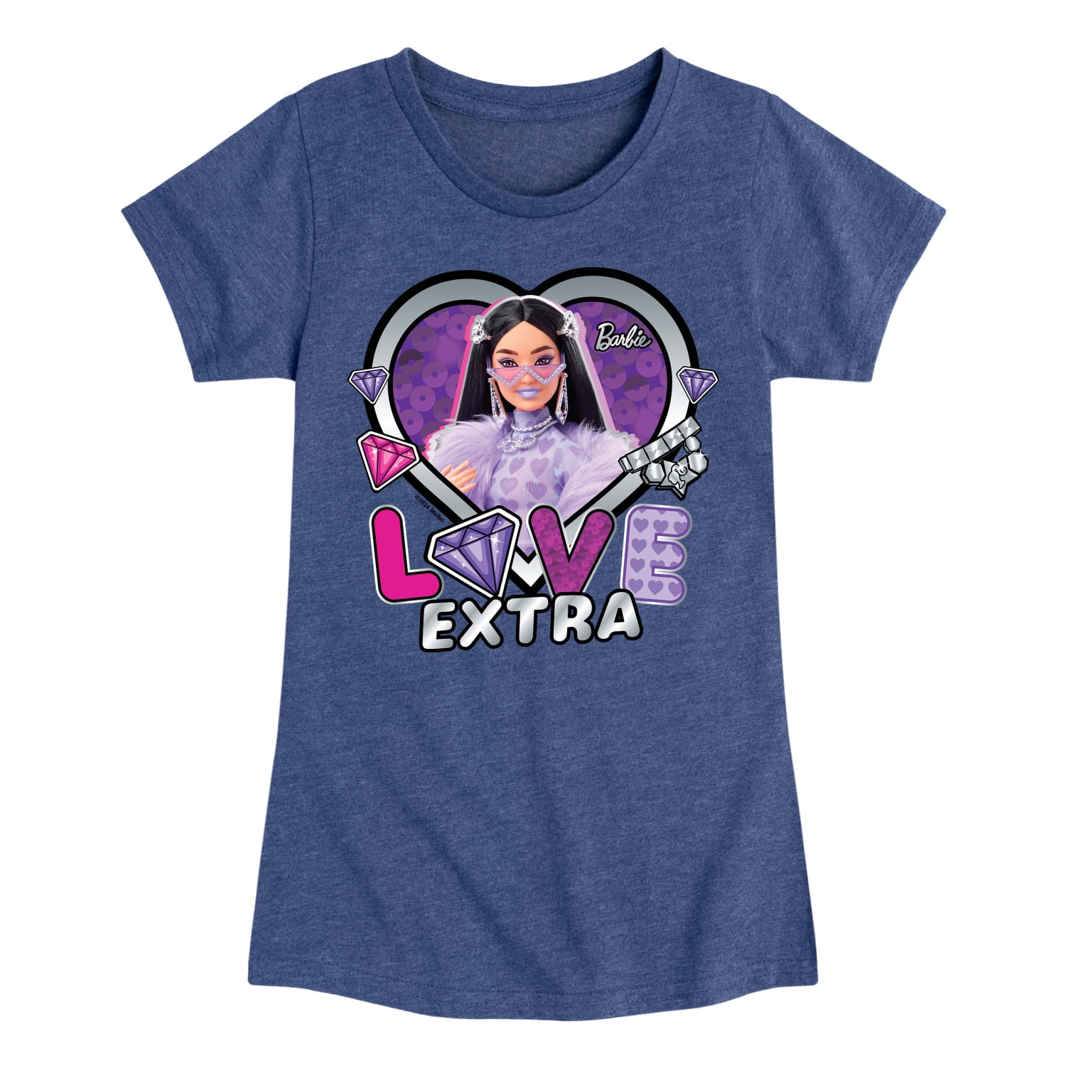 Barbie - Love Extra - Girls Fitted Short Sleeve Graphic T-Shirt ...