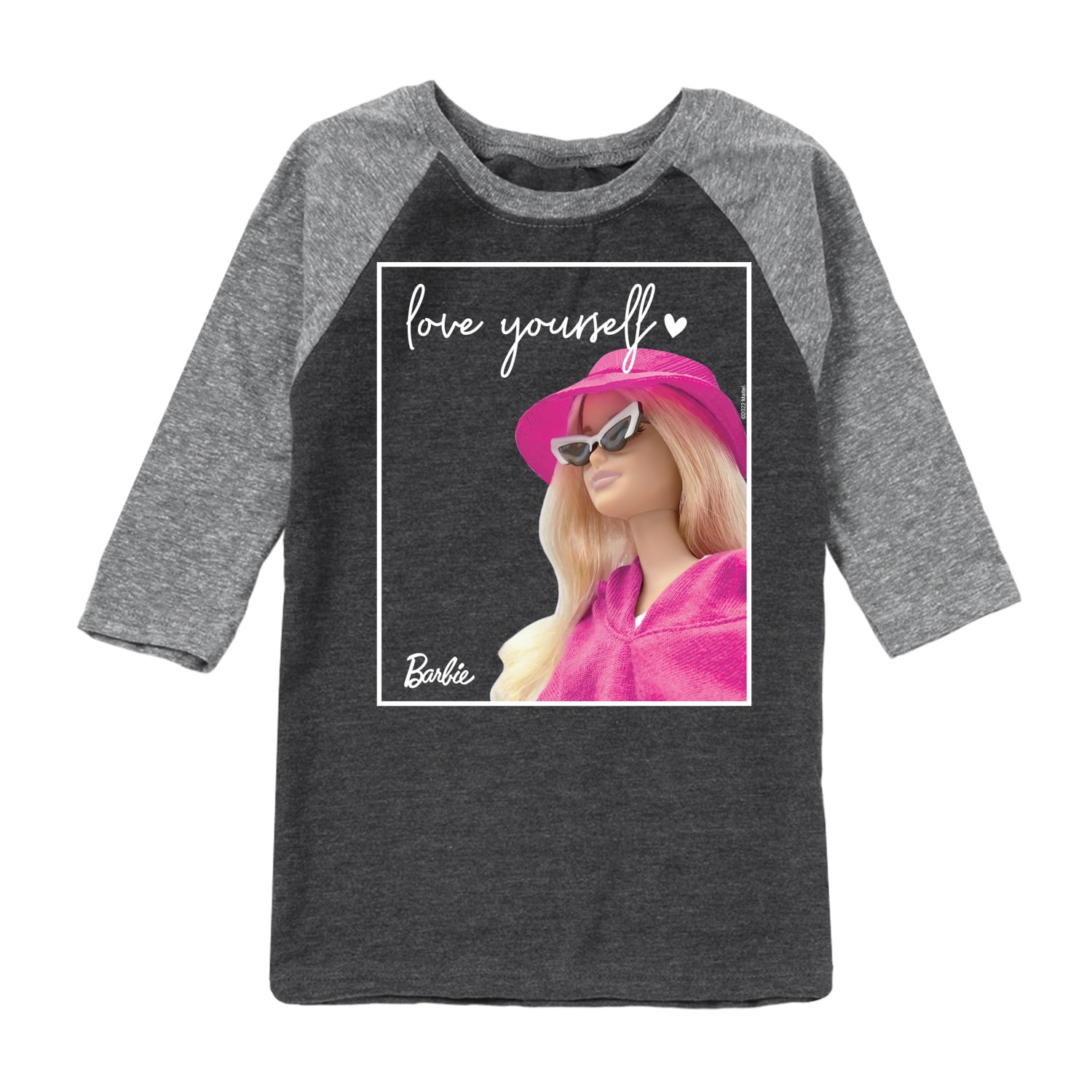 Barbie - Love Yourself - Toddler And Youth Raglan Graphic T-Shirt ...