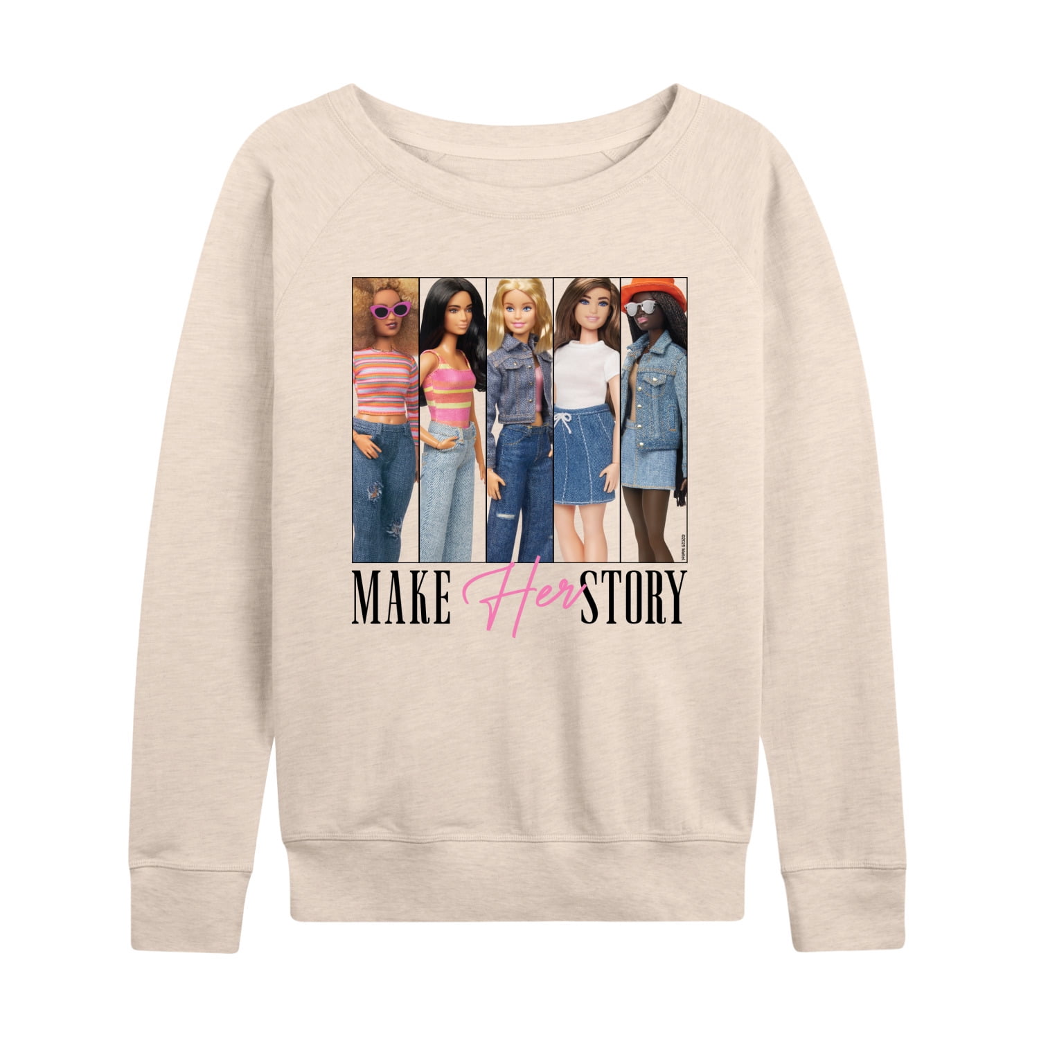 Barbie - Make Herstory Barbie - Women's French Terry Long Sleeve ...