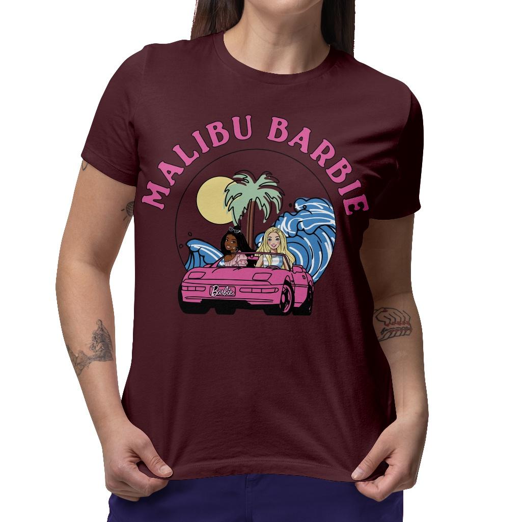 Barbie Malibu Barbie Mens and Womens Short Sleeve T-Shirt (Maroon, S ...