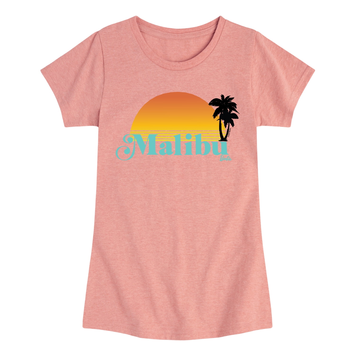 Barbie - Malibu Sunset with Palm Trees - Toddler And Youth Girls Raglan ...