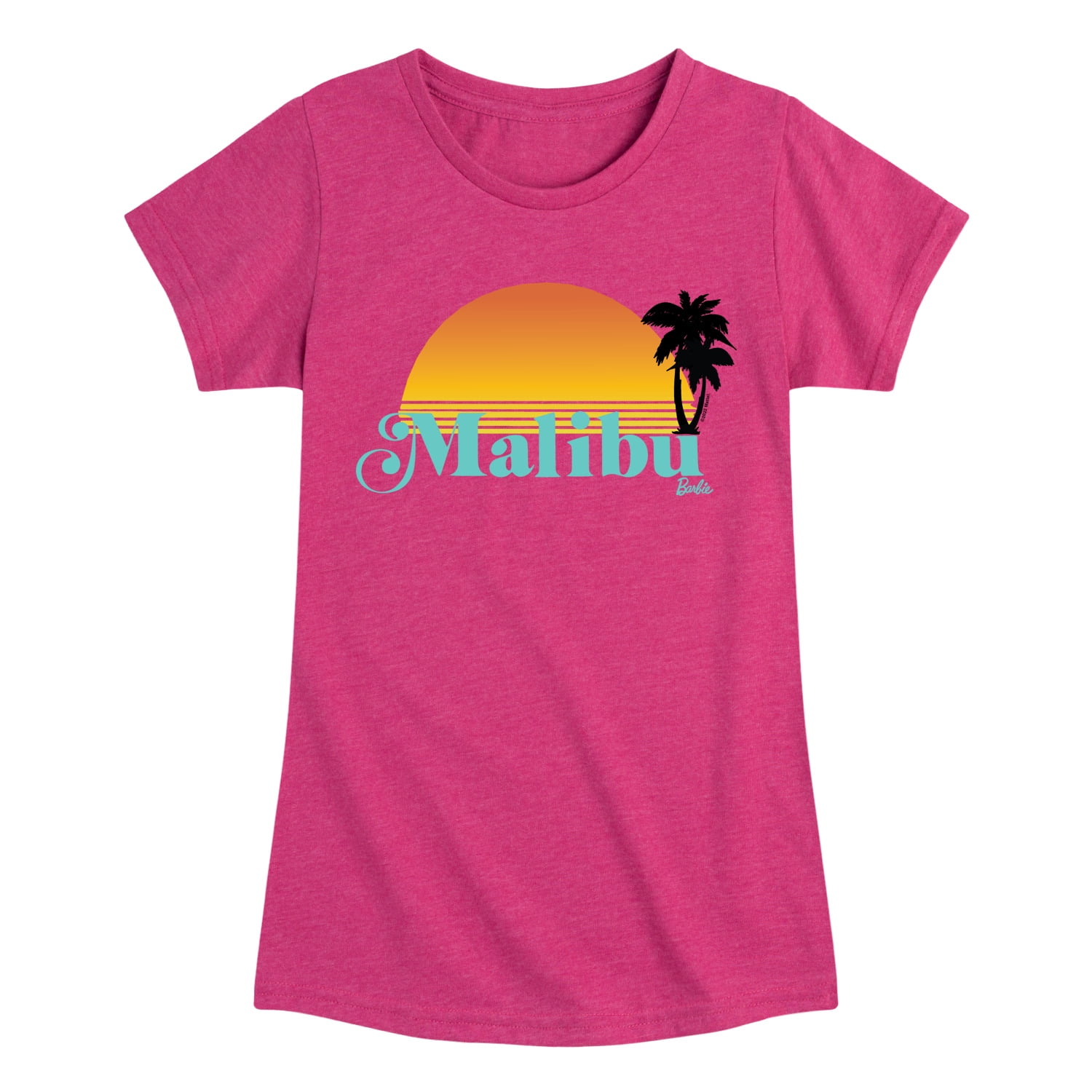 Barbie - Malibu Sunset with Palm Trees - Toddler And Youth Girls Raglan ...