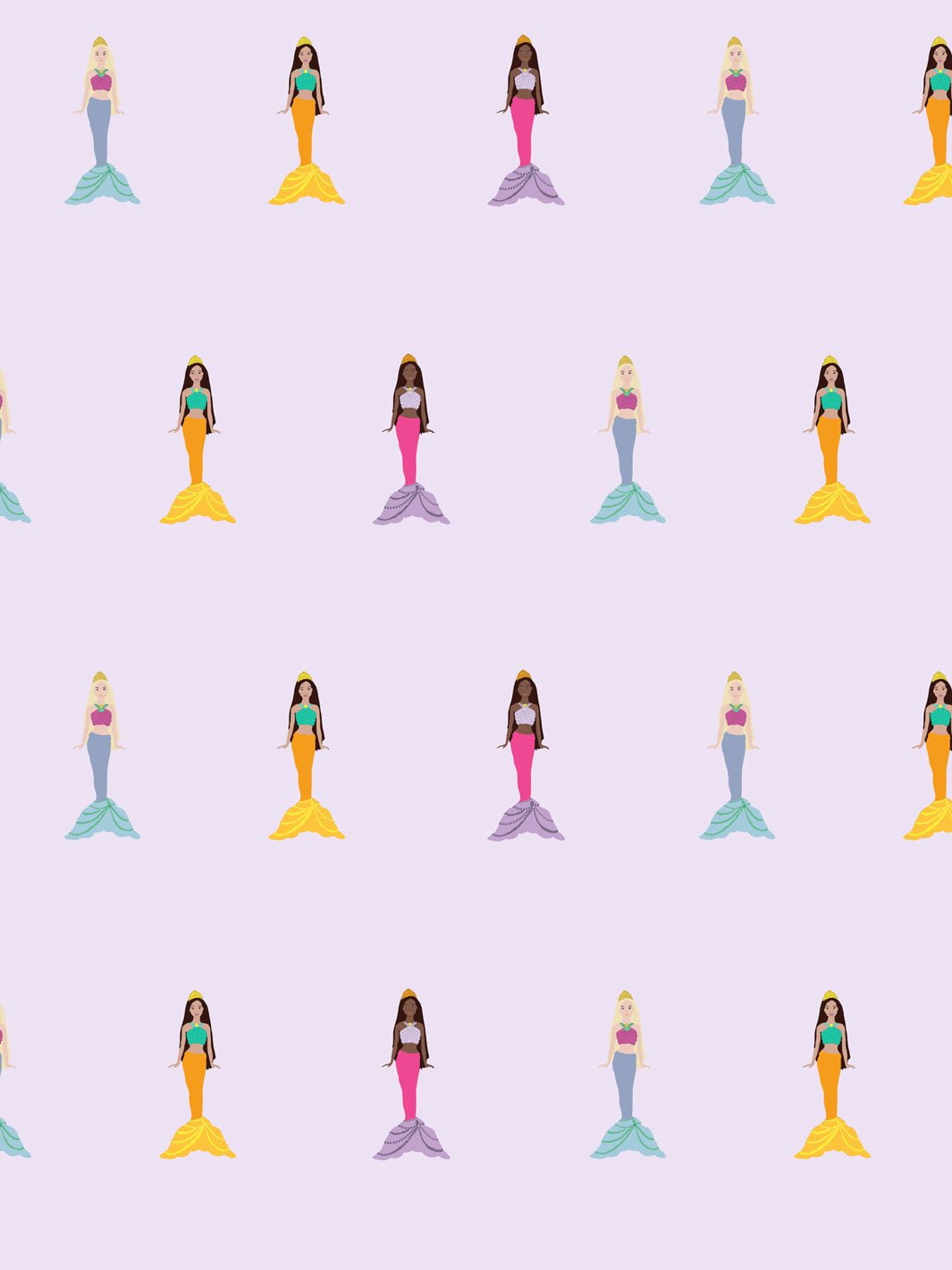 Barbie Mermaids Removable Vinyl Wallpaper, Lavender - Walmart.com