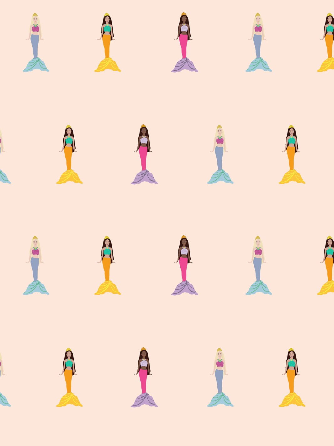 Barbie Mermaids Removable Vinyl Wallpaper, Peach - Walmart.com