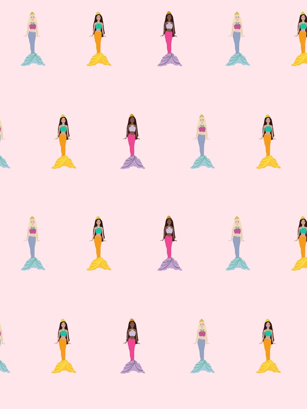 Barbie Mermaids Removable Vinyl Wallpaper, Pink - Walmart.com