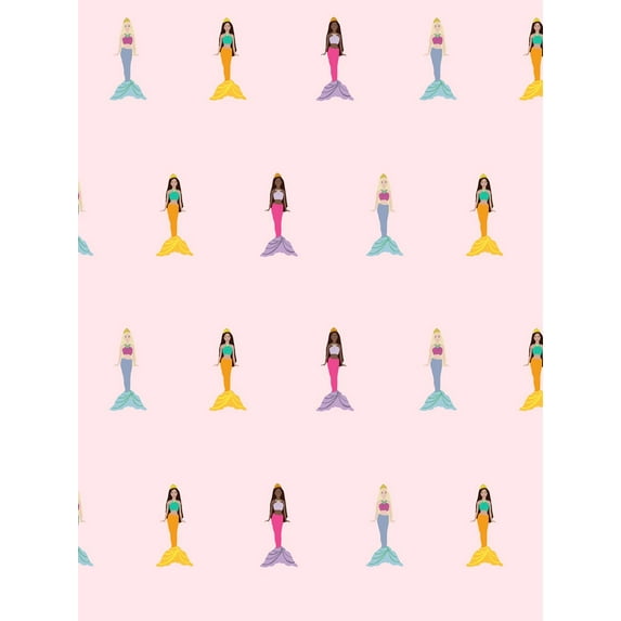 Barbie Mermaids Removable Vinyl Wallpaper, Pink - Walmart.com