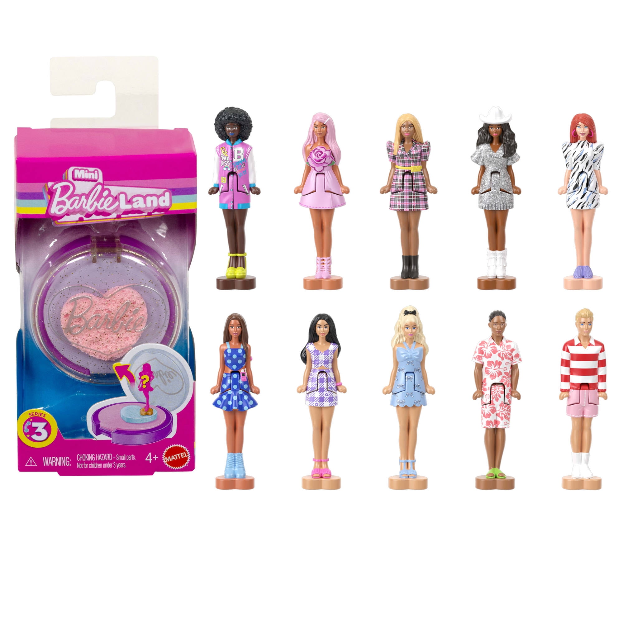 Barbie Mini BarbieLand Fashionistas Dolls, 1.5-inch Dolls in Blush ...
