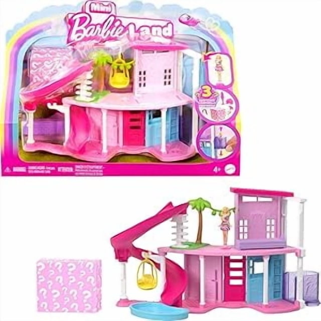 Barbie Mini BarbieLand Doll House Sets, Mini Dreamhouse with Surprise 1 ...