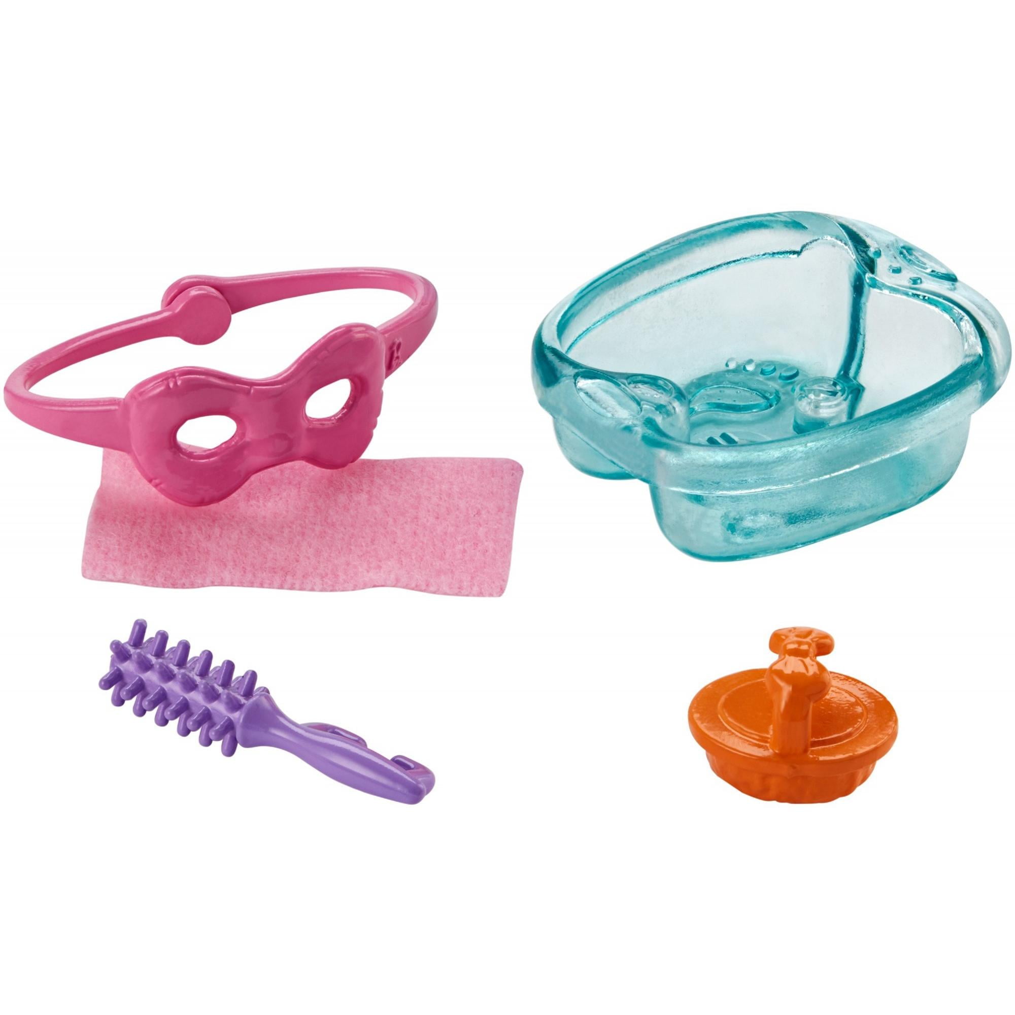Barbie Spa Day Play Set, Doll Accessories, Includes Brush, Eye Mask ...