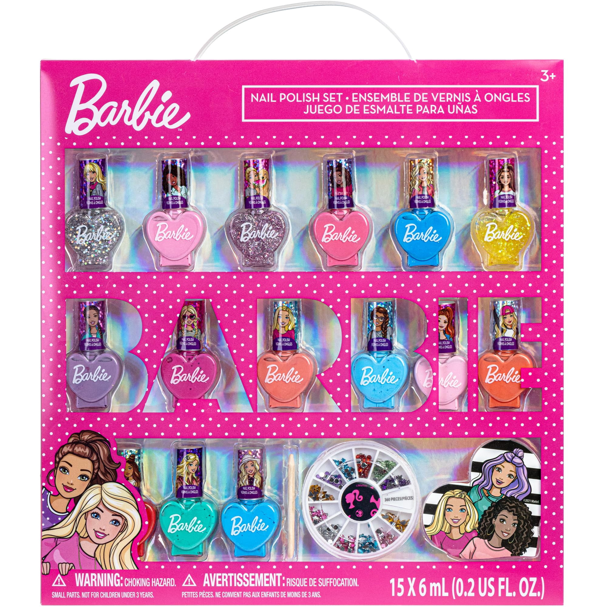 Barbie Movie 18 Piece AIF9 Set Kids Water-Based Nail Polish Activity ...