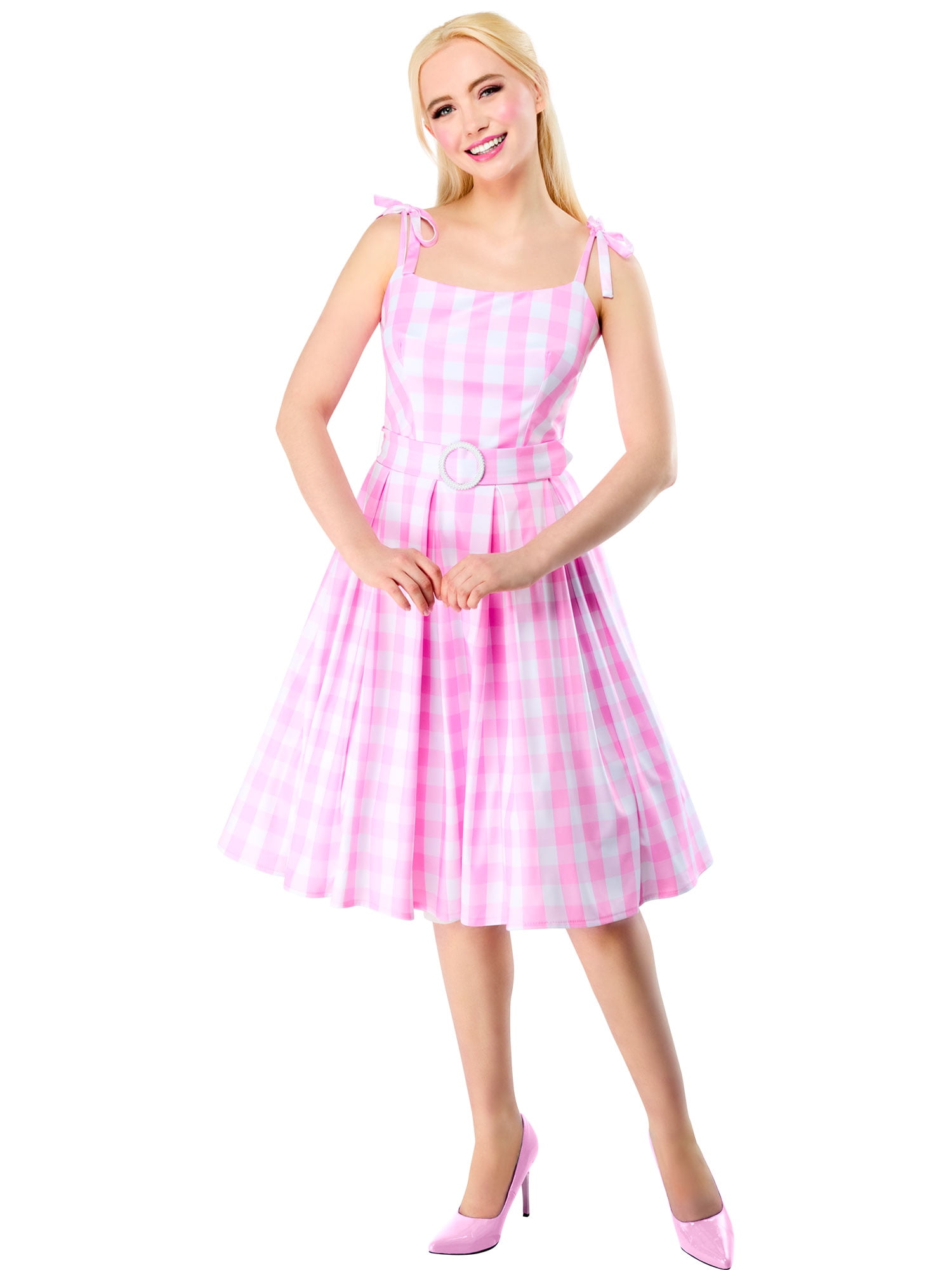 Barbie Movie Perfect Day Barbie Pink Gingham Dress Costume for Women by ...