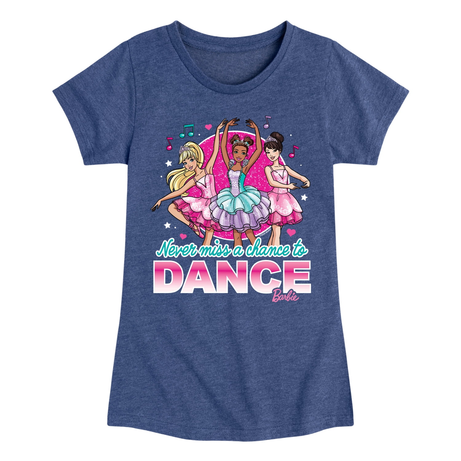 Barbie - Never Miss A Chance To Dance - Girls Fitted Short Sleeve ...