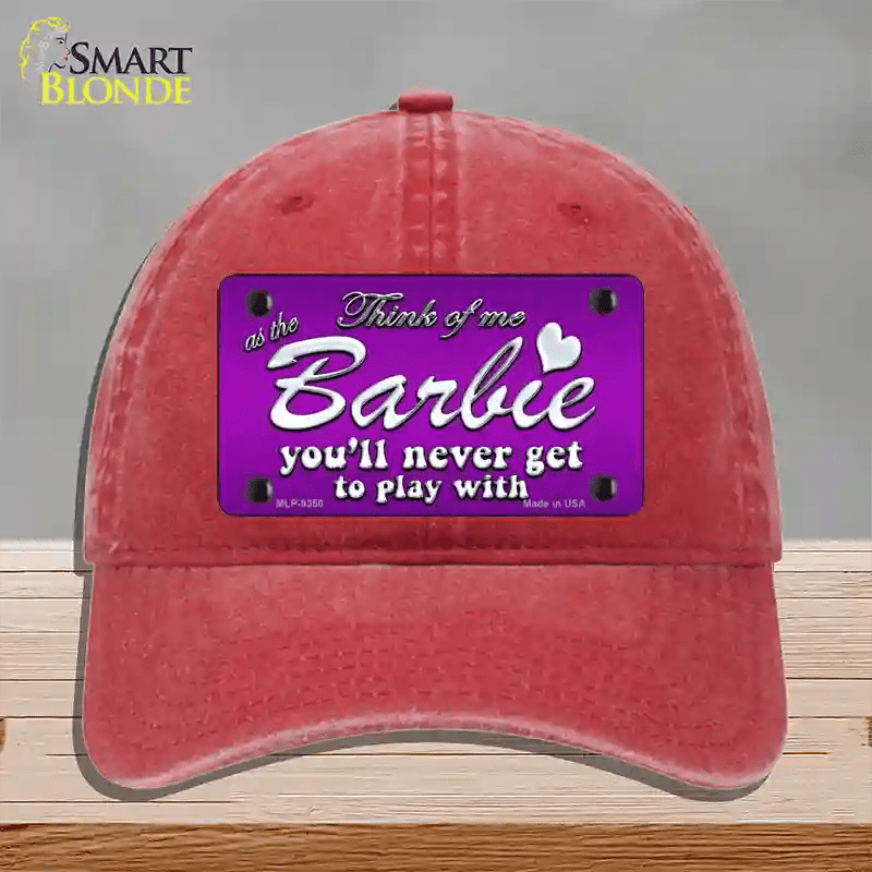 Barbie Never Play Novelty License Plate Hat Unconstructed Cotton Red ...