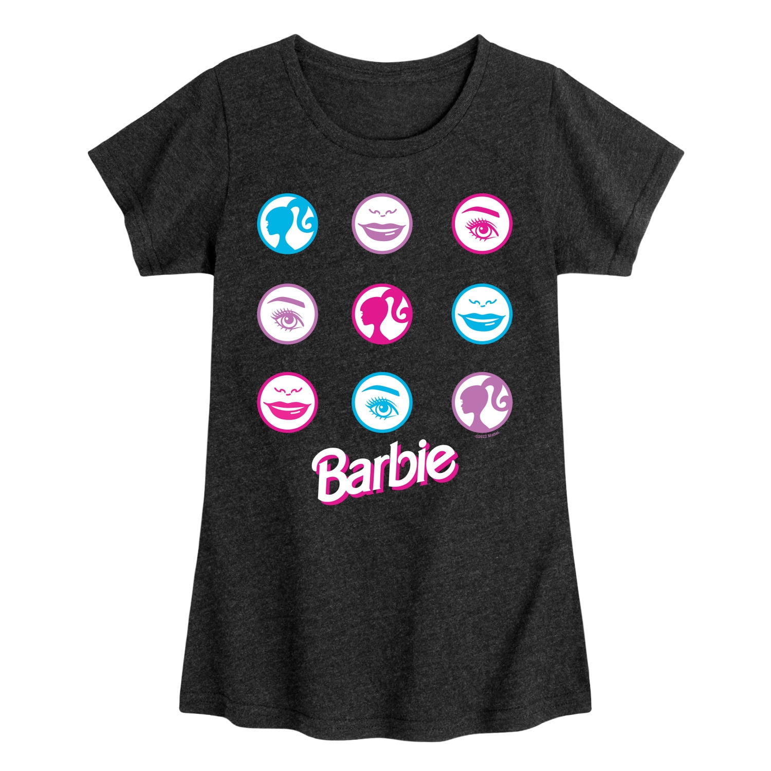 Barbie - Original Icons in Circle Grid - Toddler And Youth Girls Raglan ...