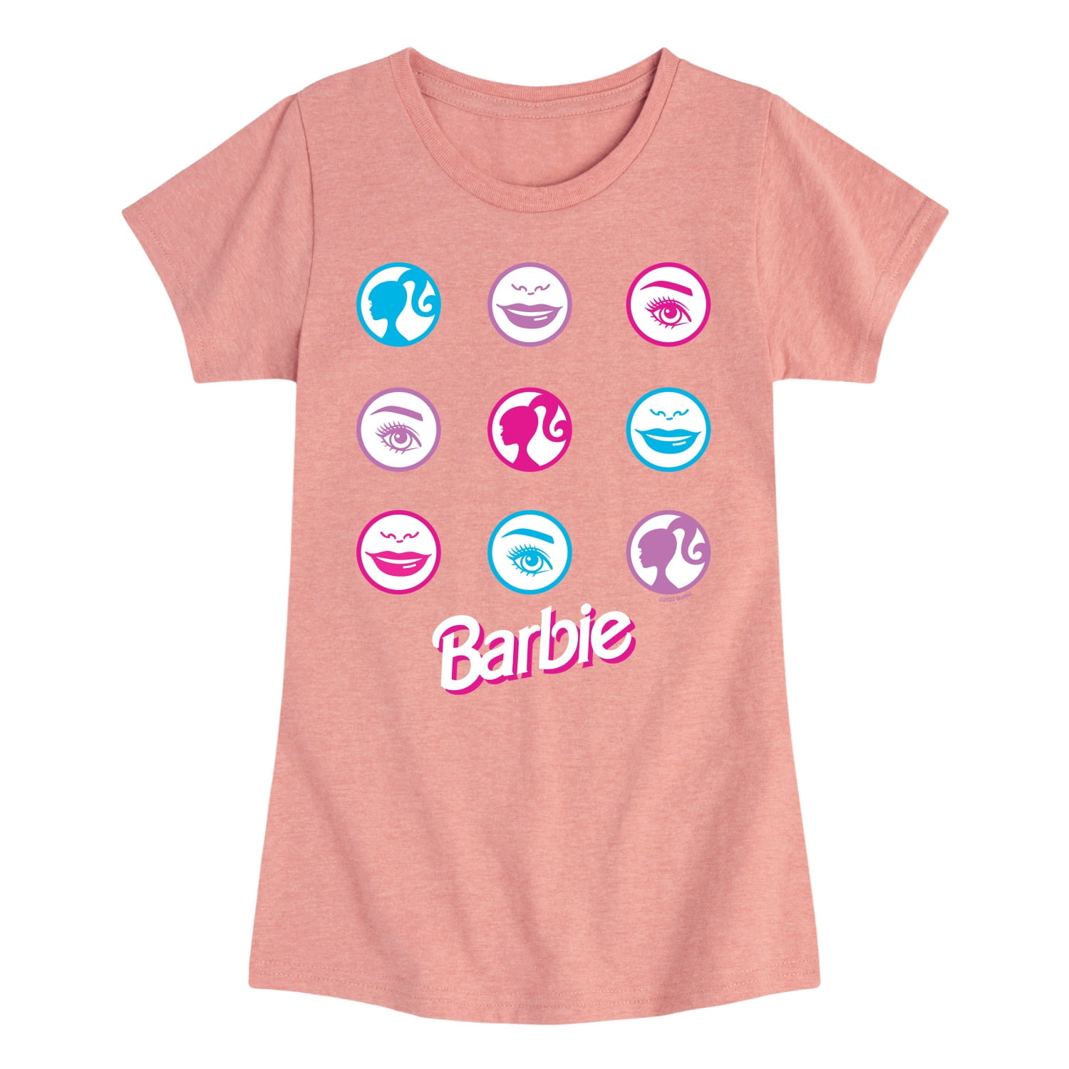 Barbie - Original Icons in Circle Grid - Toddler And Youth Girls Raglan ...
