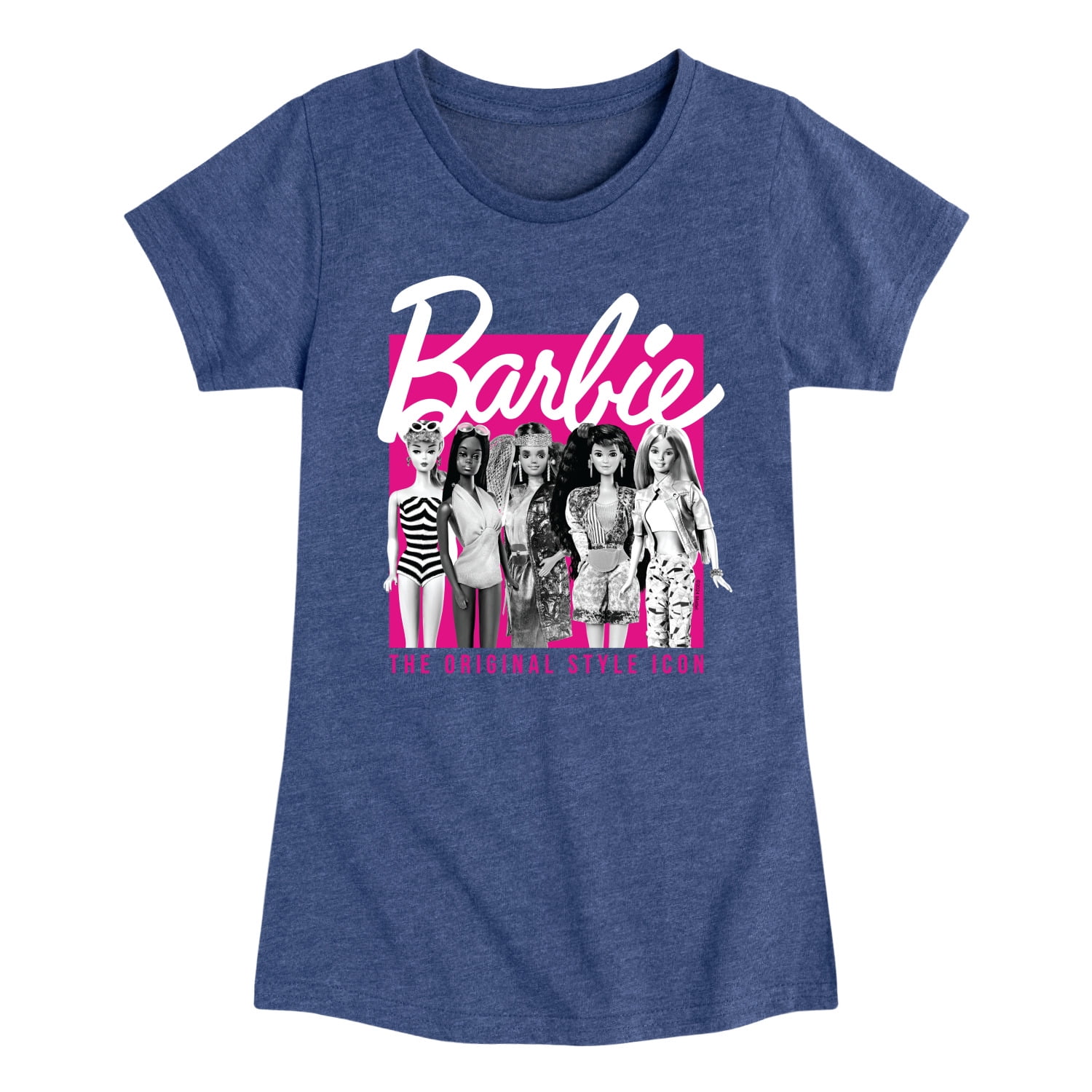 Barbie - Original Style Icon - Girls Fitted Short Sleeve Graphic T ...