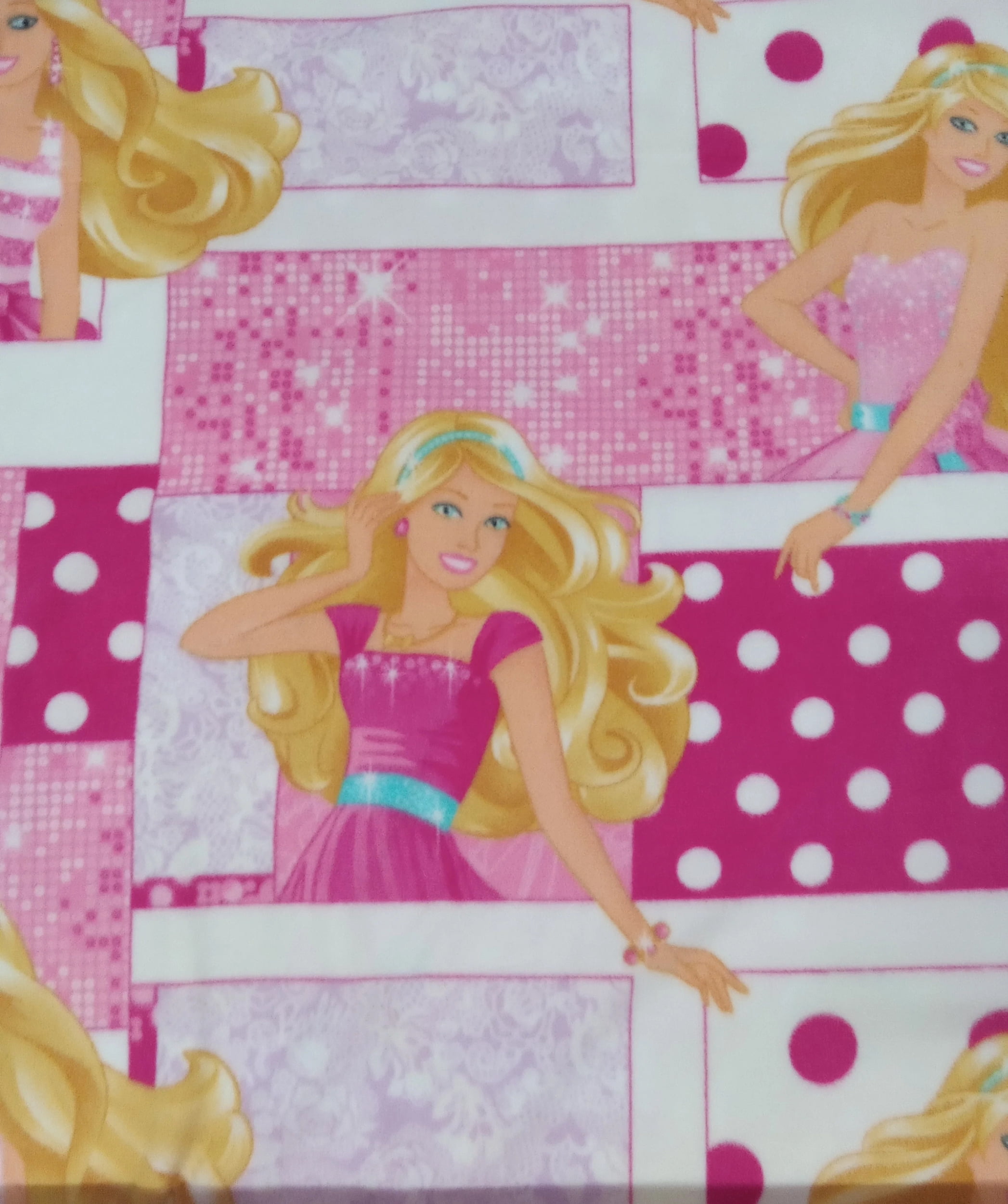 Barbie Patch Fleece Fabric